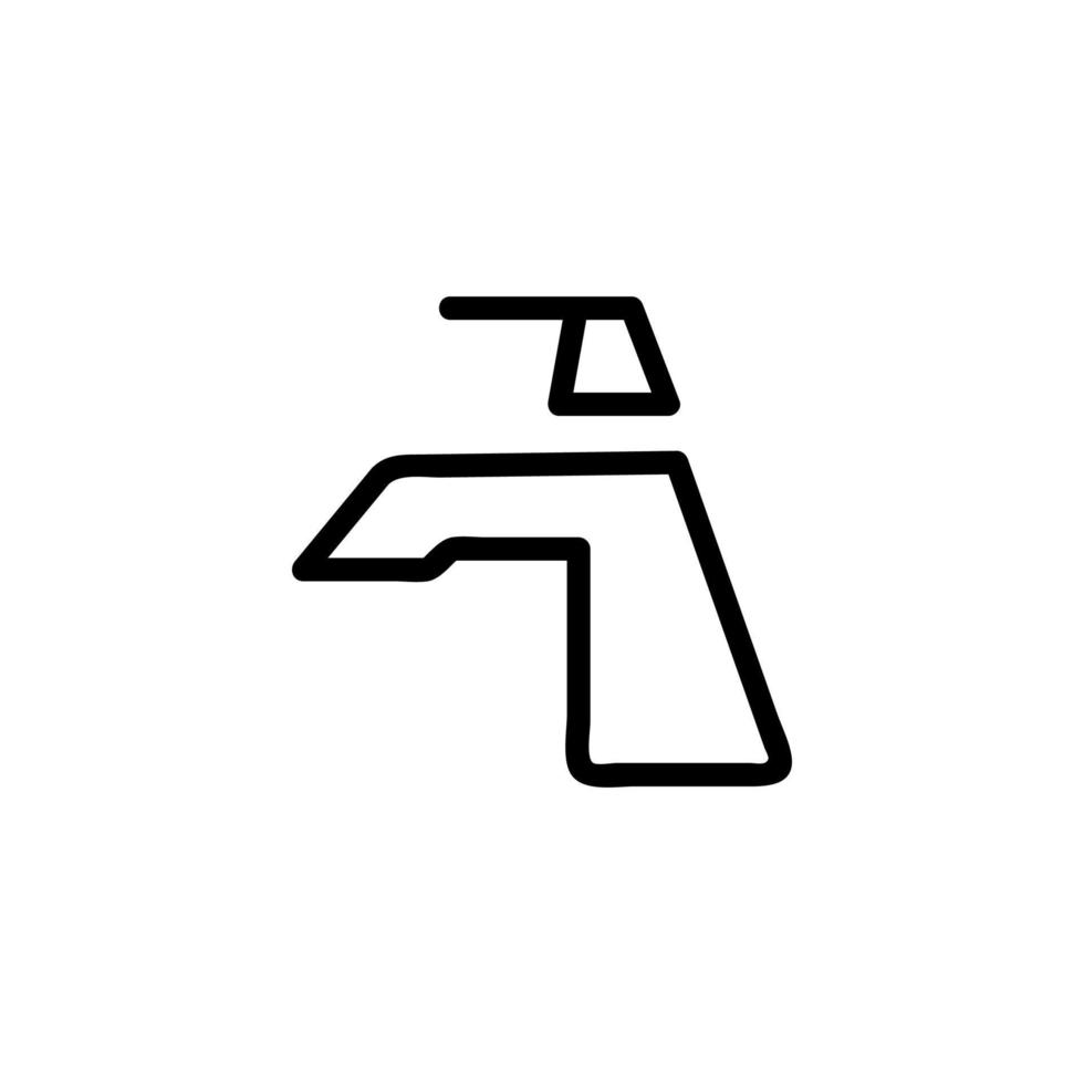 Tap for toilet icon vector. Isolated contour symbol illustration ...