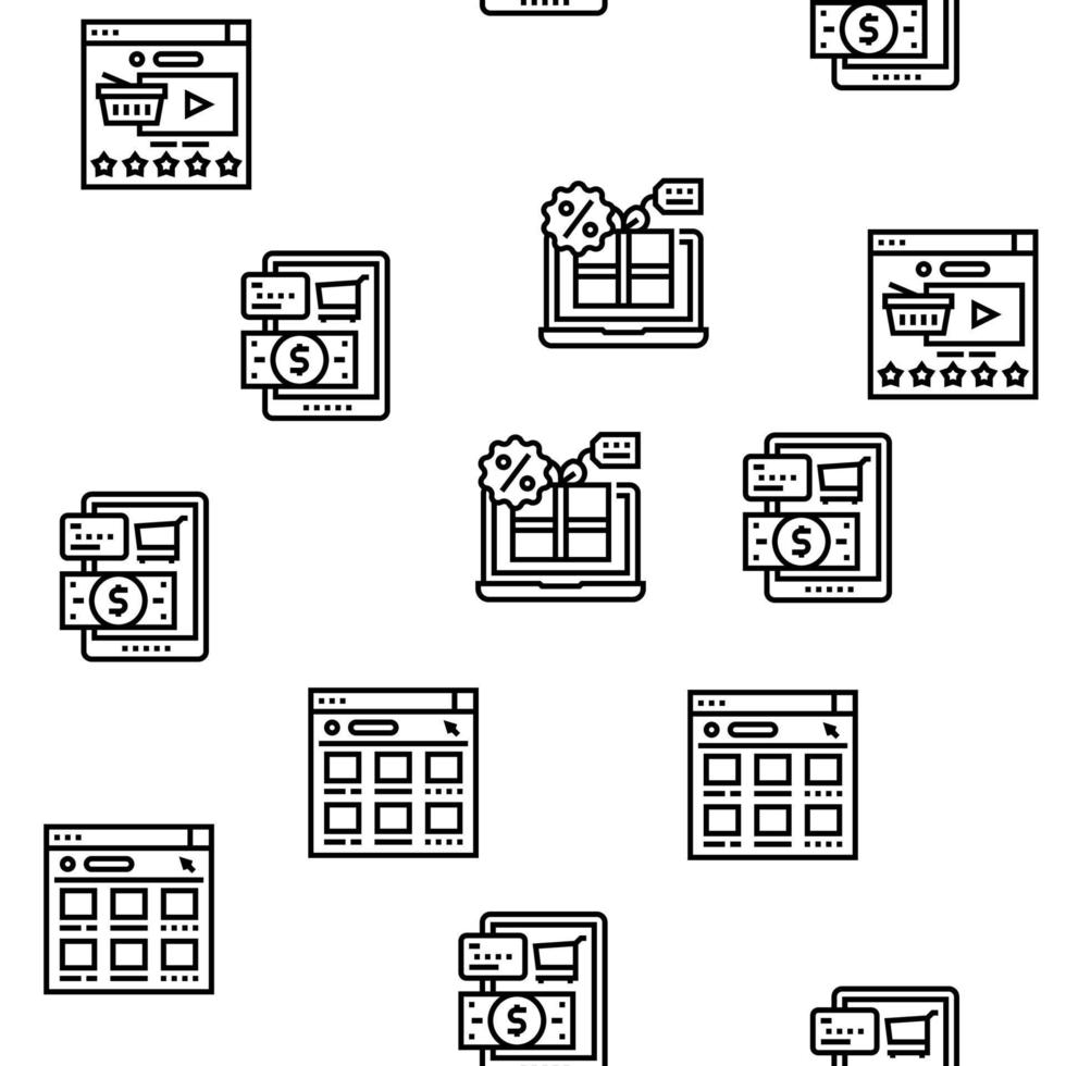 Ecommerce And Online Shopping Vector Seamless Pattern 10150428 Vector ...