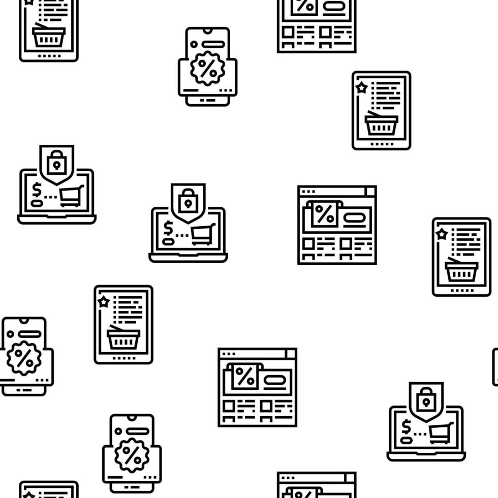 Ecommerce And Online Shopping Vector Seamless Pattern 10150430 Vector ...