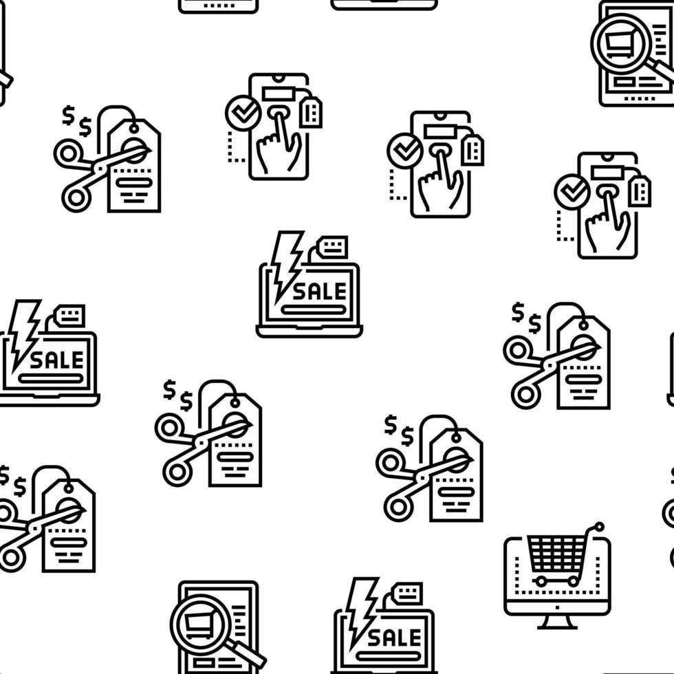 Ecommerce And Online Shopping Vector Seamless Pattern 10150438 Vector ...