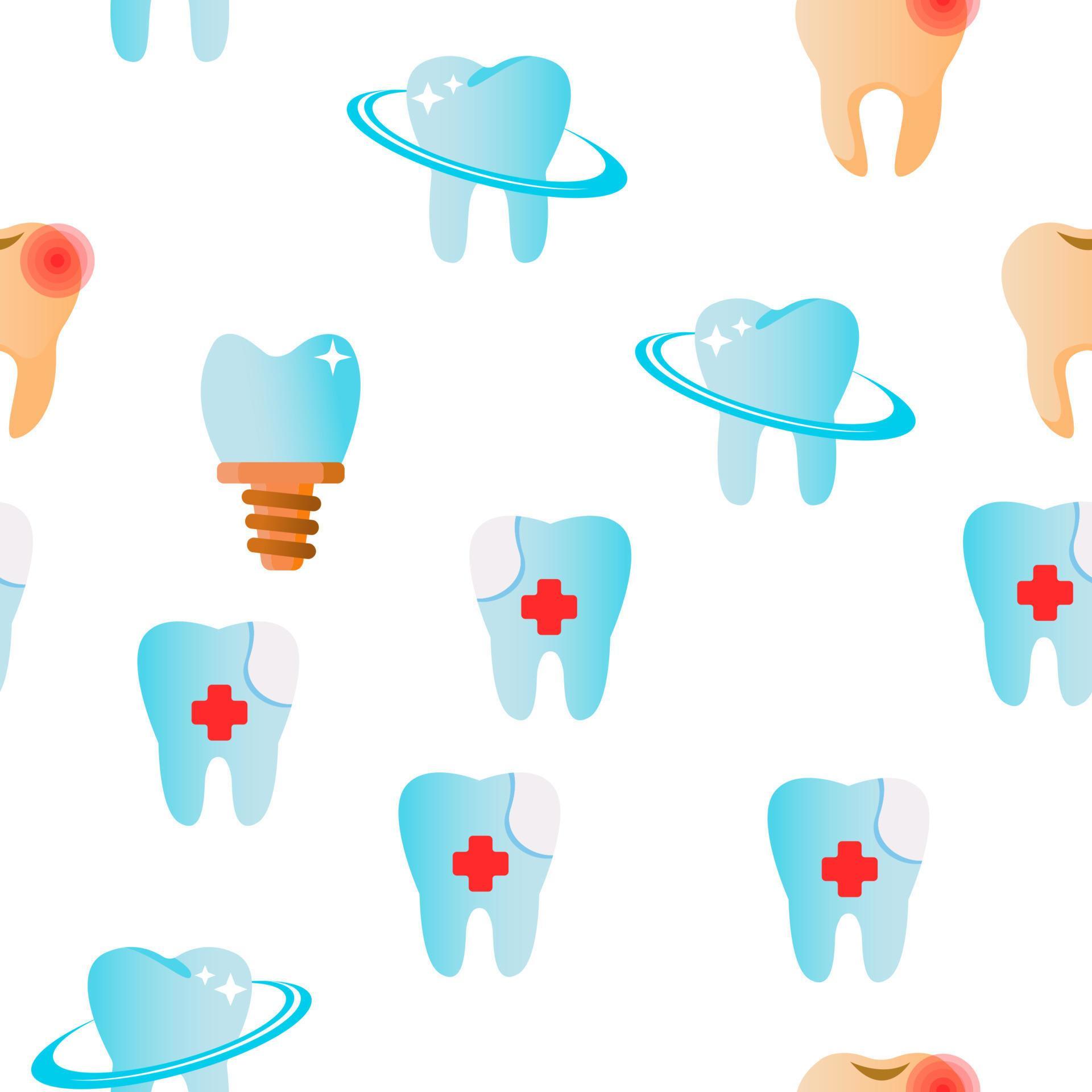 Tooth Icon Vector Seamless Pattern 10151034 Vector Art at Vecteezy