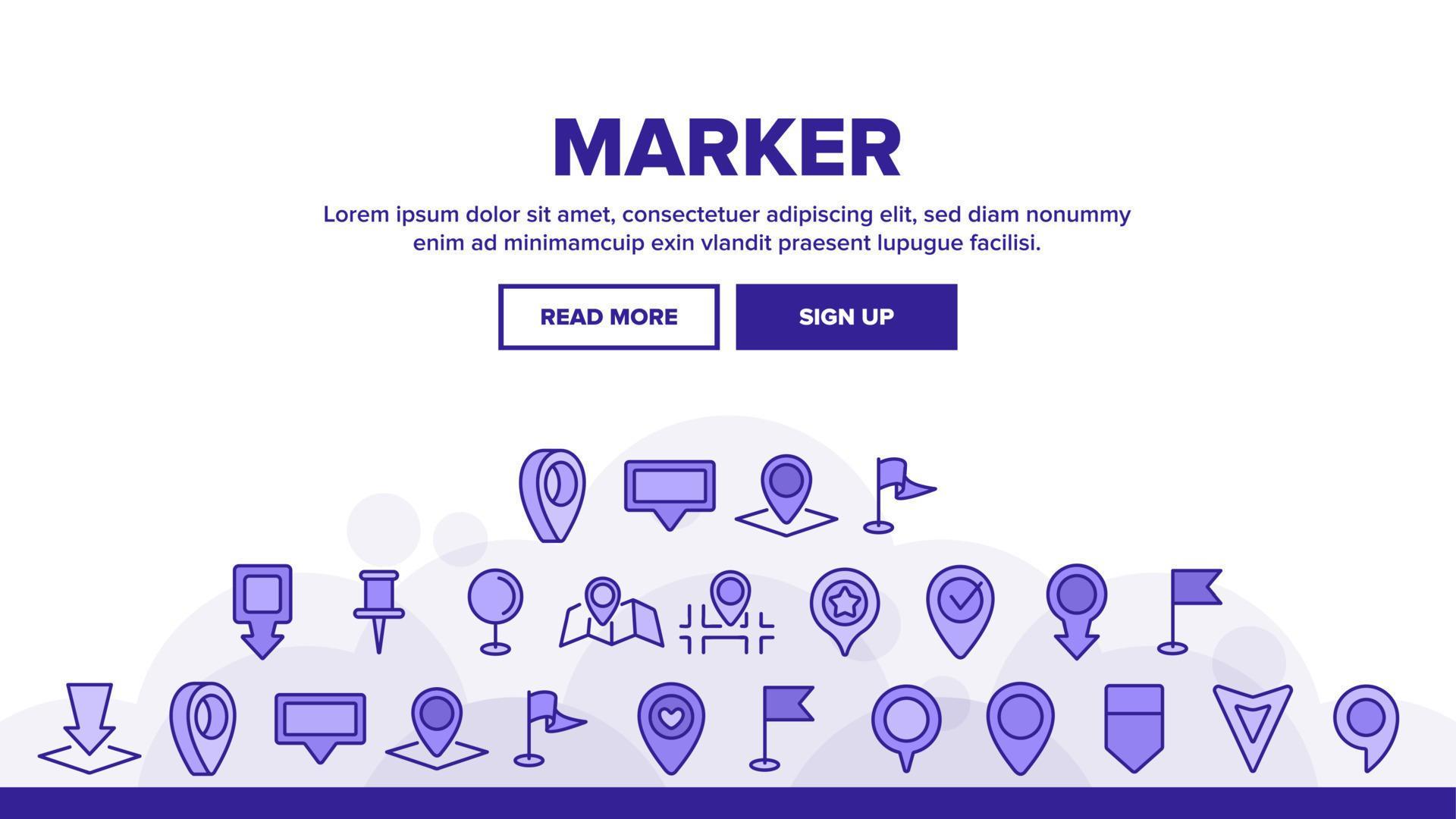 Marker Pointer Gps Map Landing Header Vector 10152120 Vector Art At