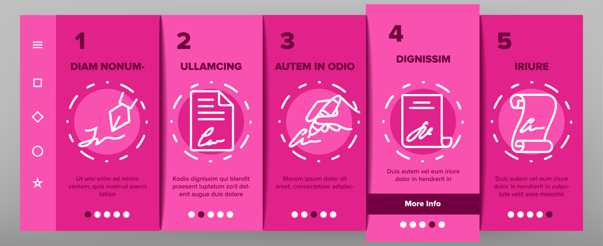 Signature Signing Onboarding Icons Set Vector 10152562 Vector Art At