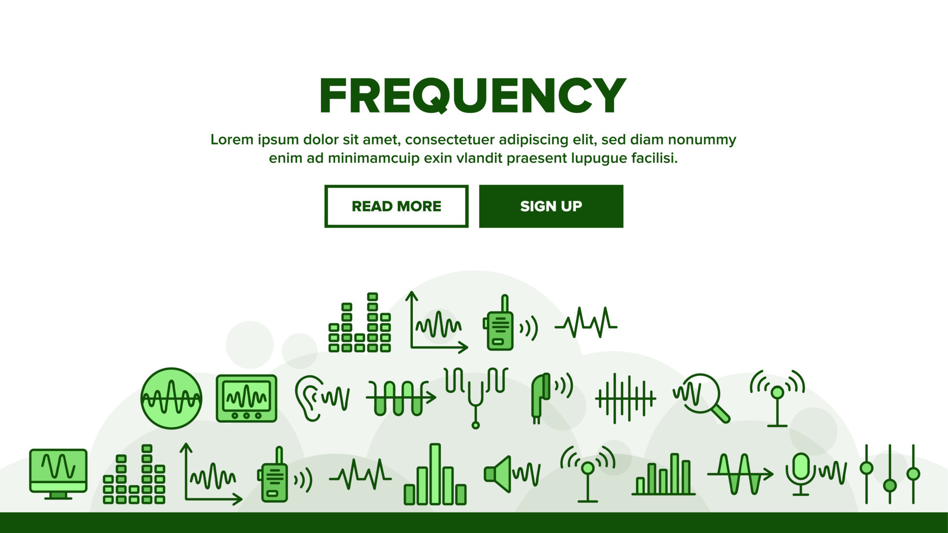 Frequency Pulse Wave Landing Header Vector 10152669 Vector Art At Vecteezy