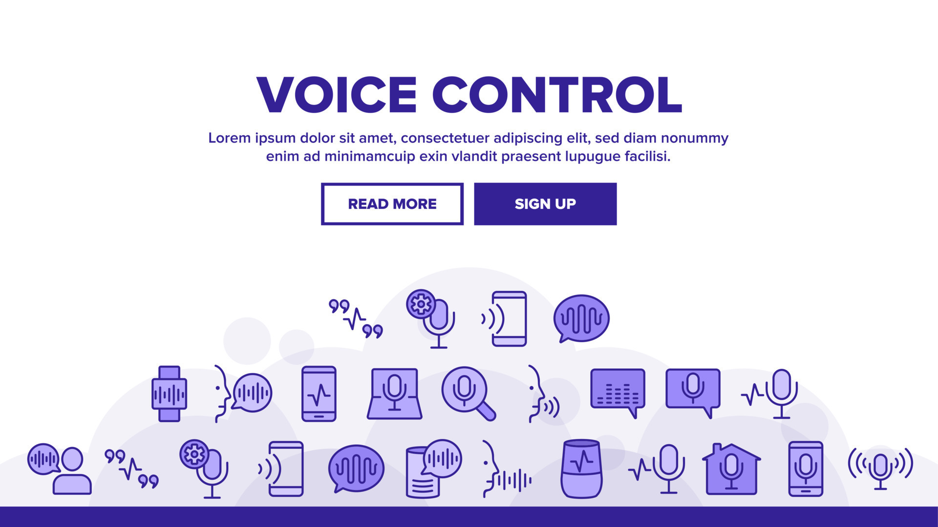 Voice Control Command Landing Header Vector 10152704 Vector Art at Vecteezy