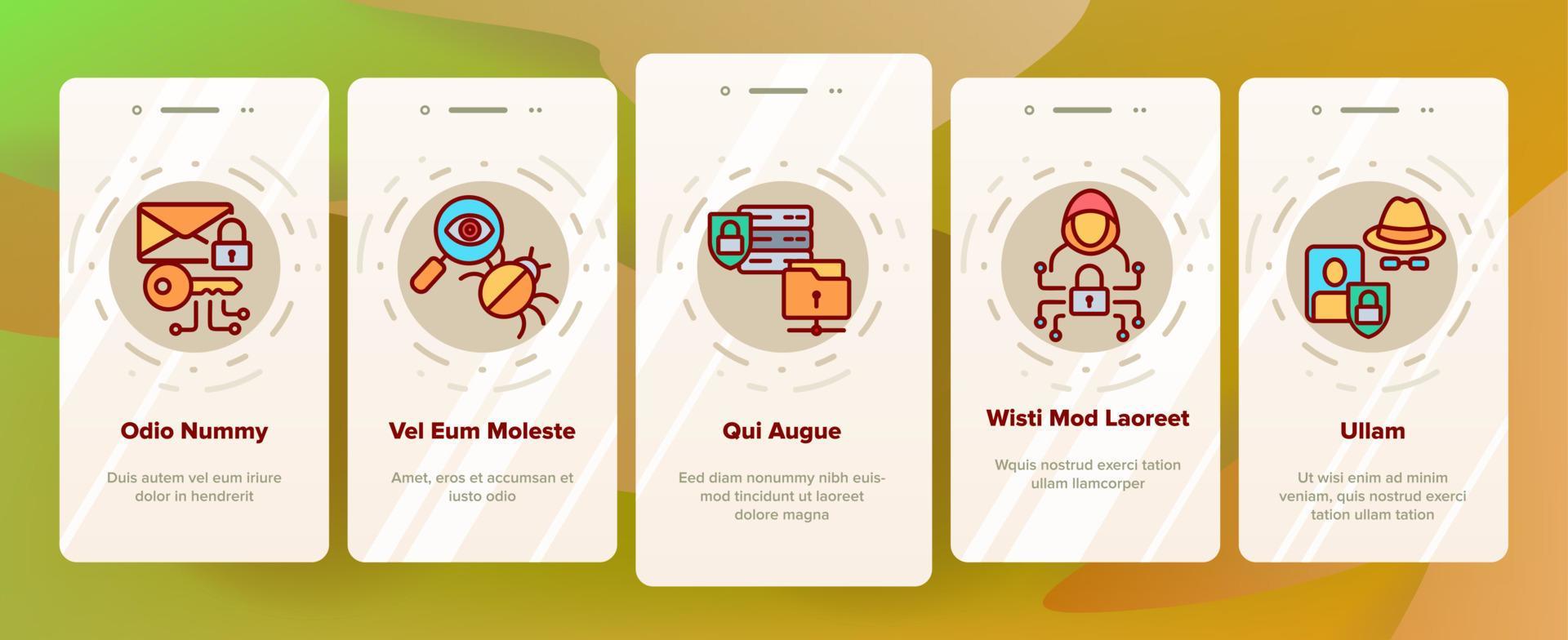 Cipher Data Protection Vector Onboarding Mobile App Page Screen