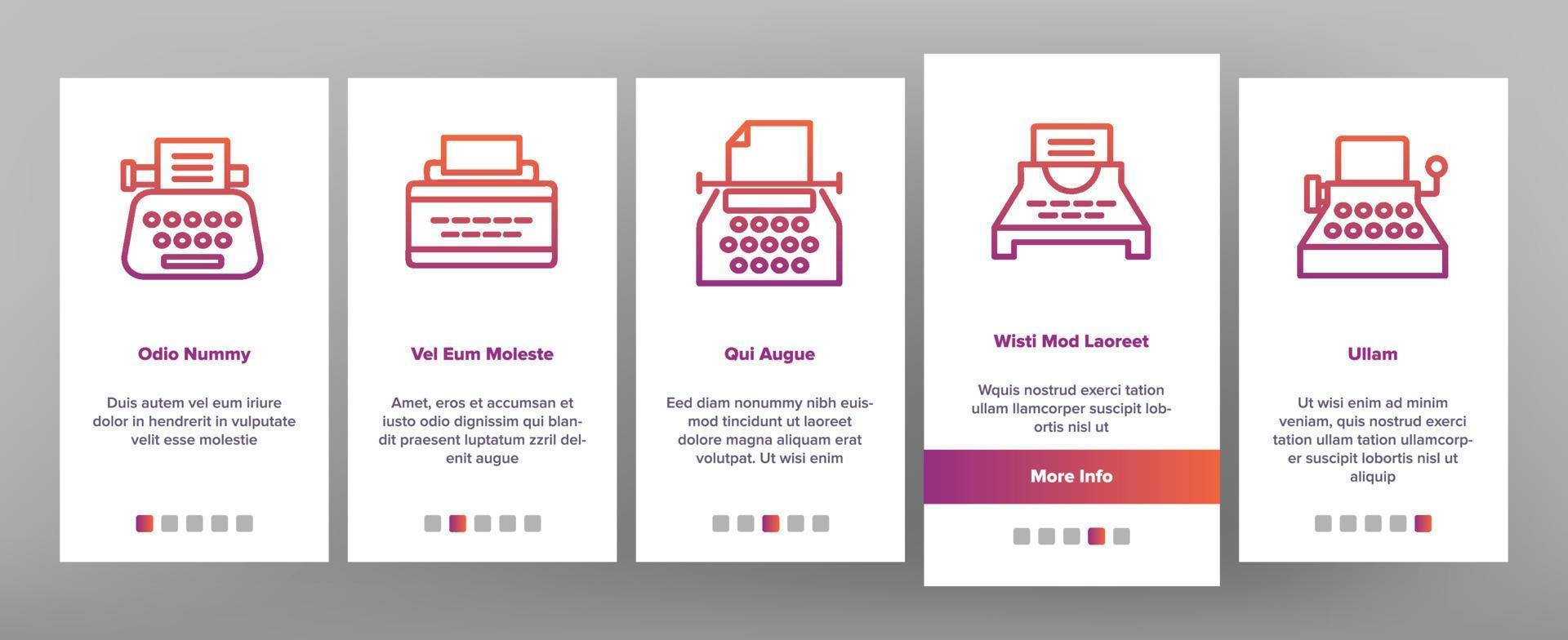 Typewriter Onboarding Icons Set Vector 10155360 Vector Art At Vecteezy