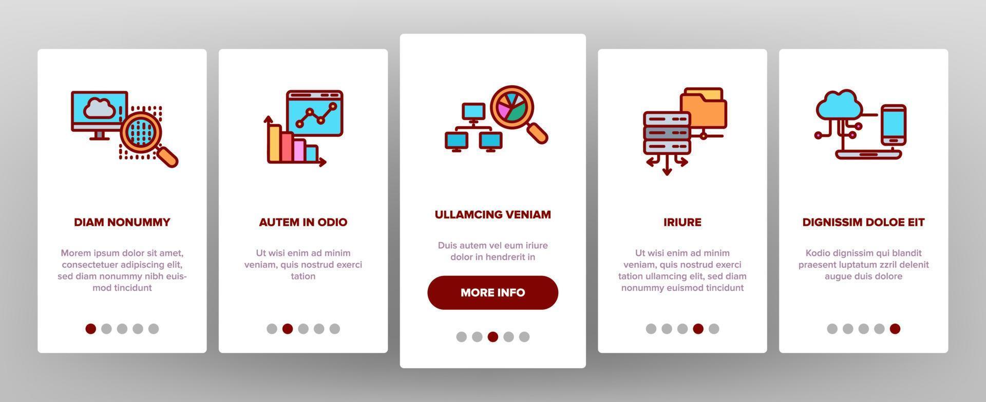 Data Analysis Web Storage Vector Onboarding Mobile App Page Screen