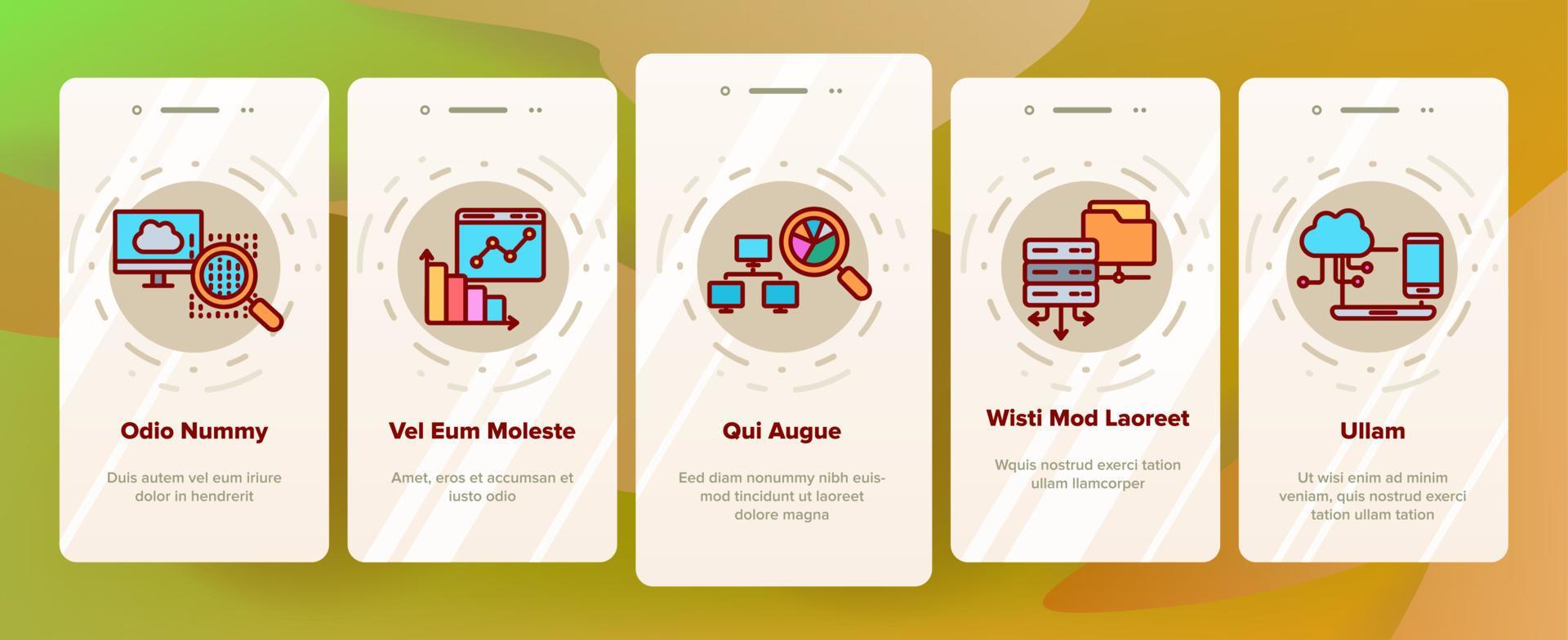 Data Analysis Web Storage Vector Onboarding Mobile App Page Screen