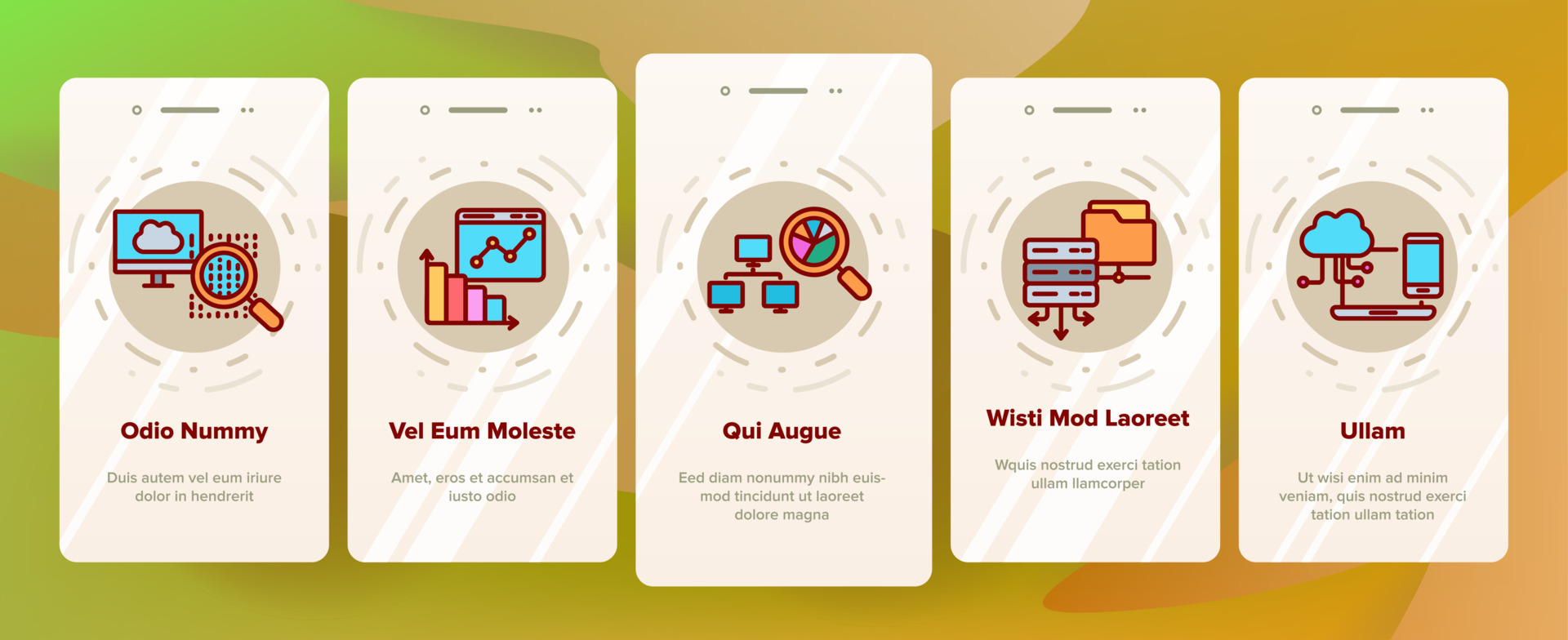 Data Analysis Web Storage Vector Onboarding Mobile App Page Screen