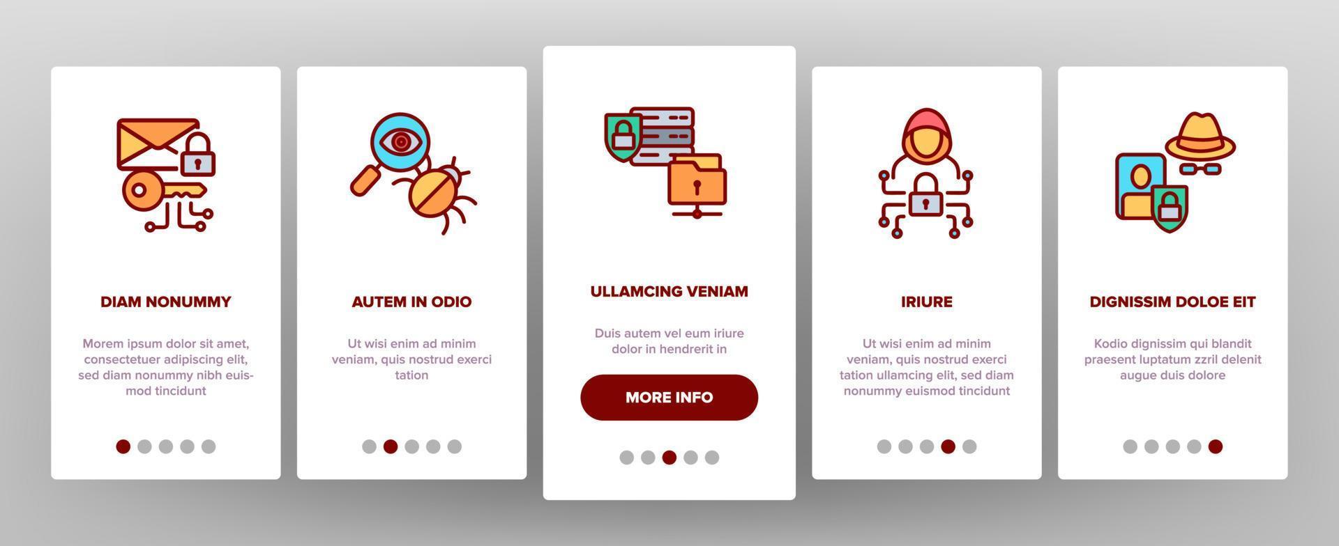 Cipher Data Protection Vector Onboarding Mobile App Page Screen