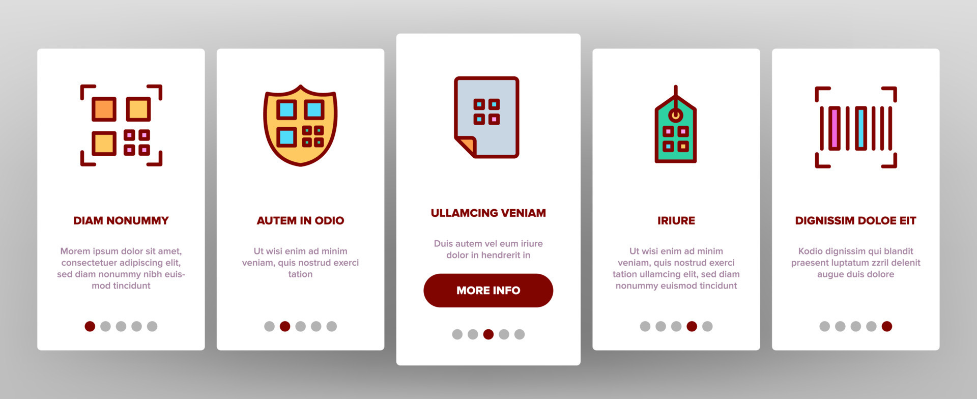 Qr Code Scan Onboarding Icons Set Vector 10155897 Vector Art At Vecteezy