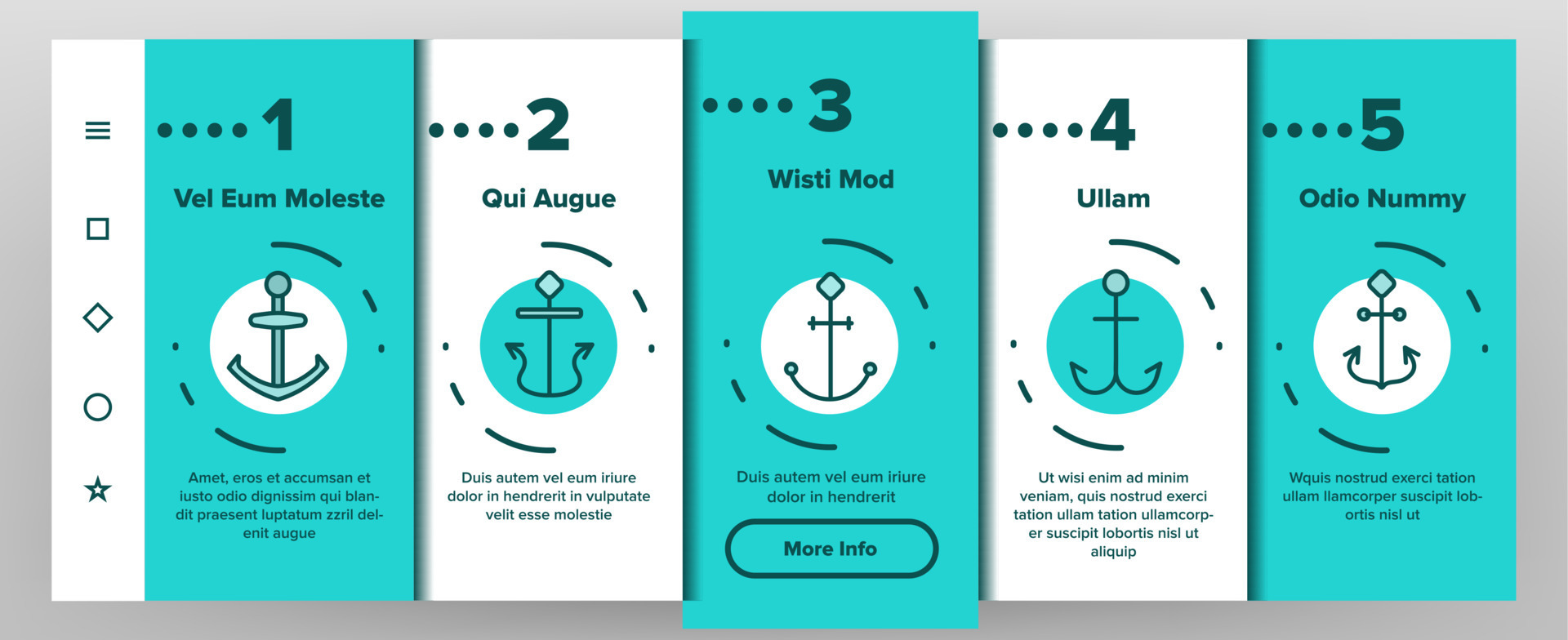 Anchors Ship Equipment Vector Onboarding Mobile App Page Screen 10156144 Vector Art At Vecteezy