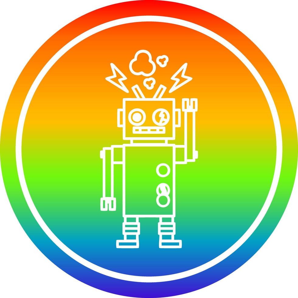 Malfunctioning Robot Circular In Rainbow Spectrum 10156962 Vector Art