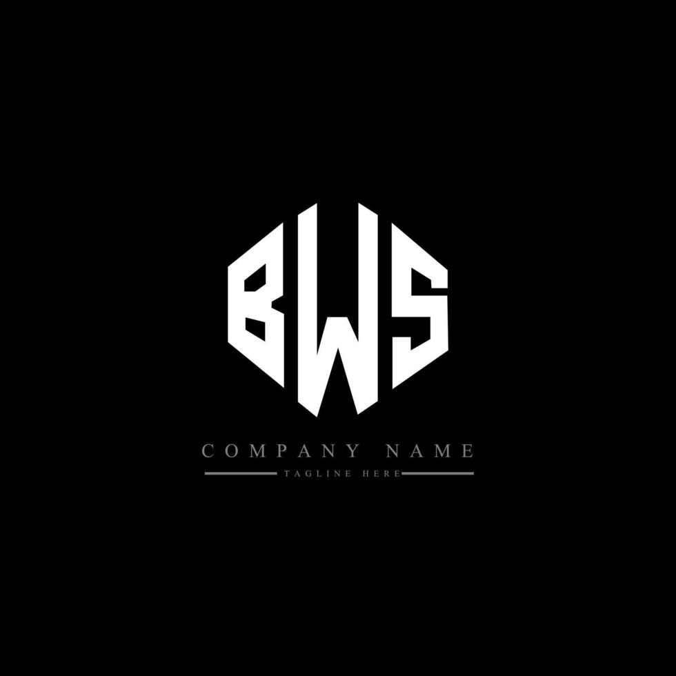 BWS letter logo design with polygon shape. BWS polygon and cube shape logo design. BWS hexagon ...