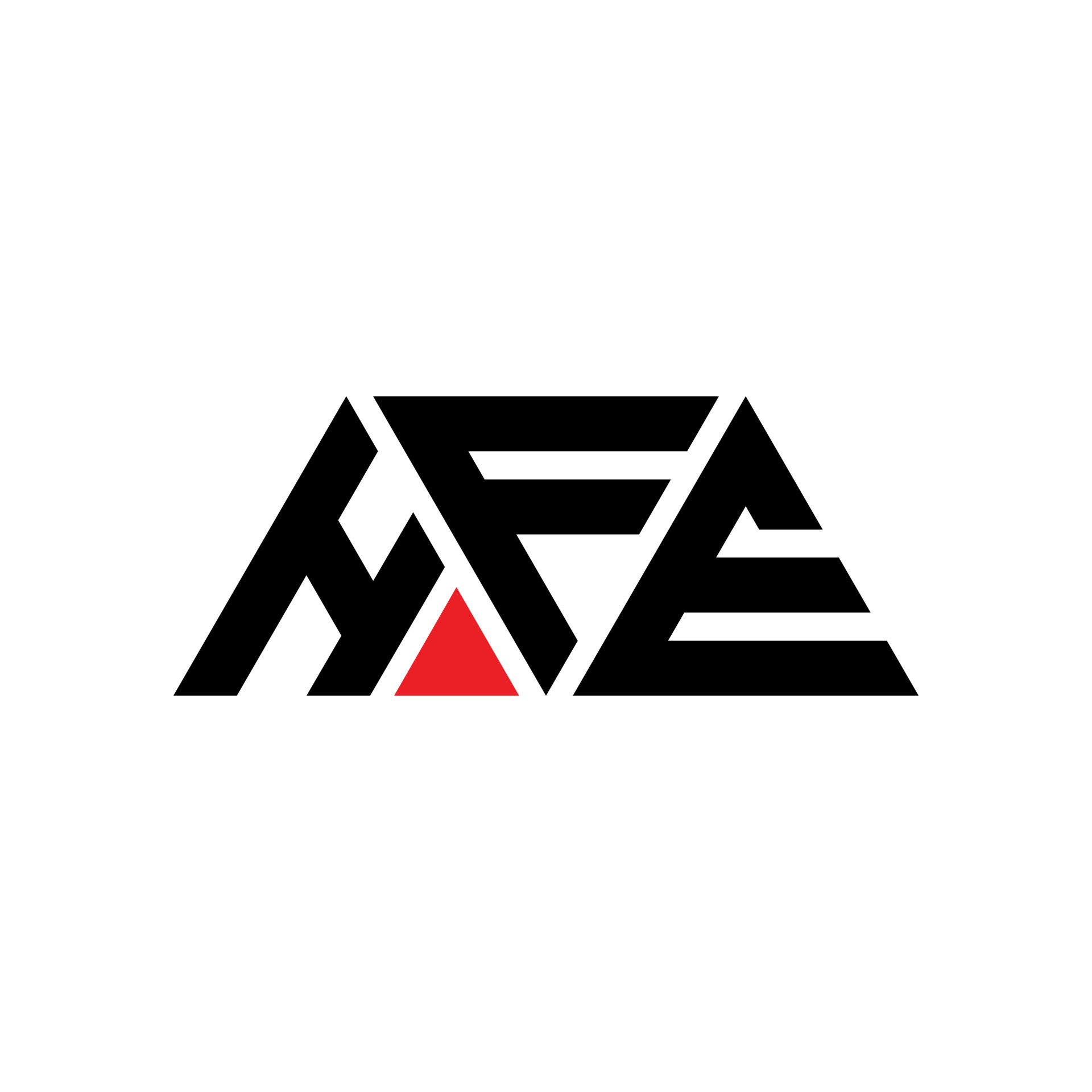 diseño de logotipo de letra triangular hfe con forma de triángulo. monograma de diseño de ...