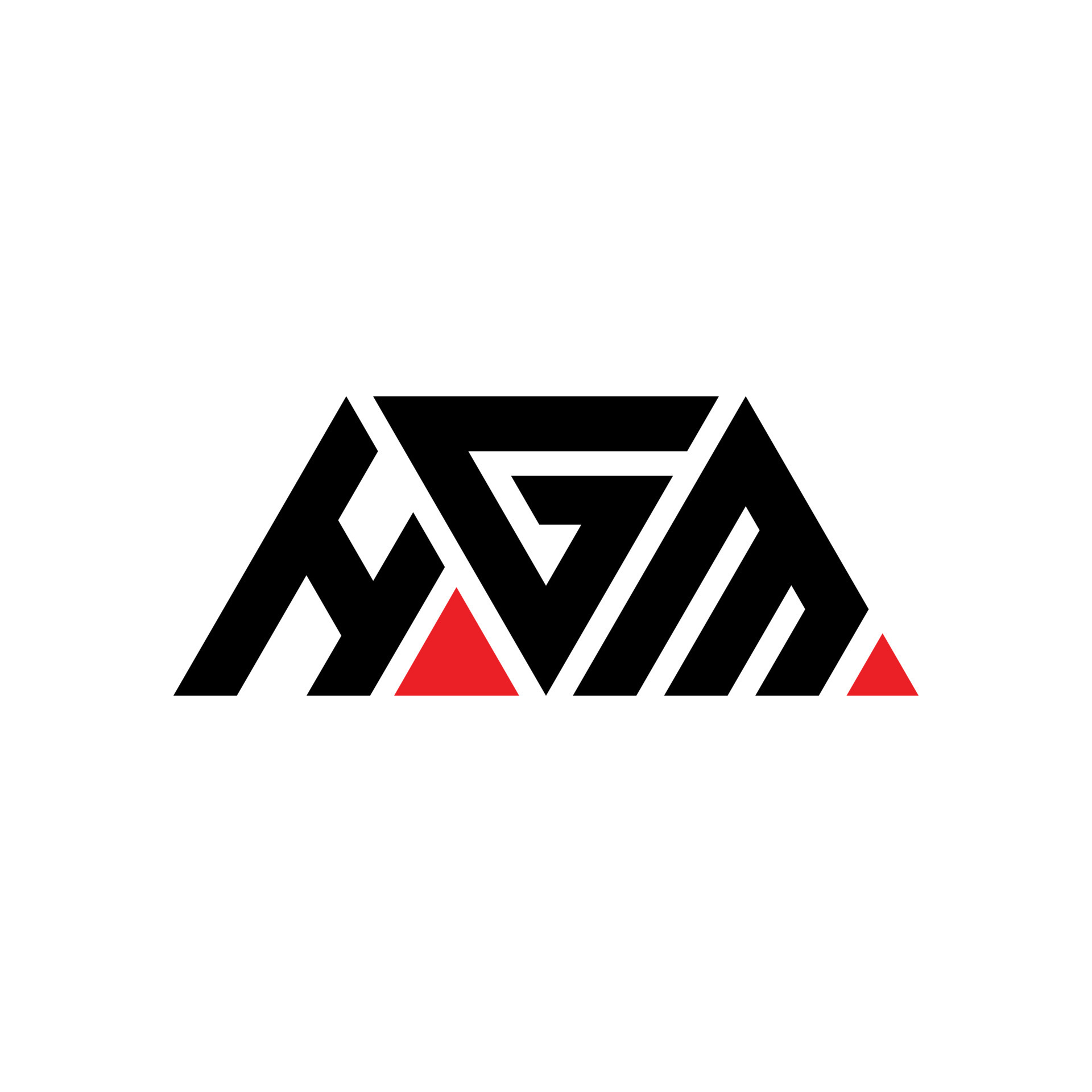 diseño de logotipo de letra triangular hgm con forma de triángulo. monograma de diseño de ...