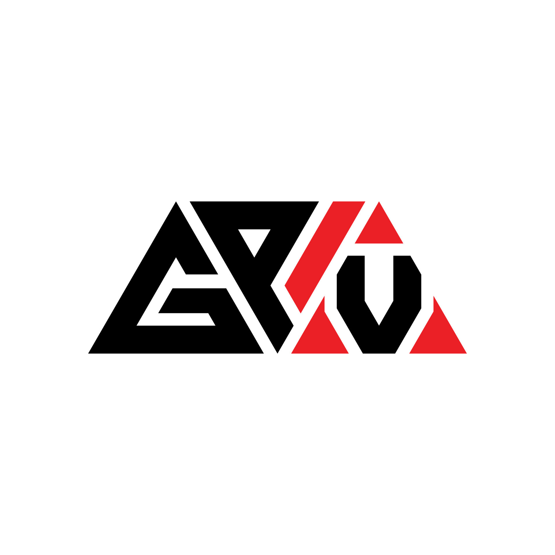 diseño de logotipo de letra triangular gpv con forma de triángulo. monograma de diseño del ...