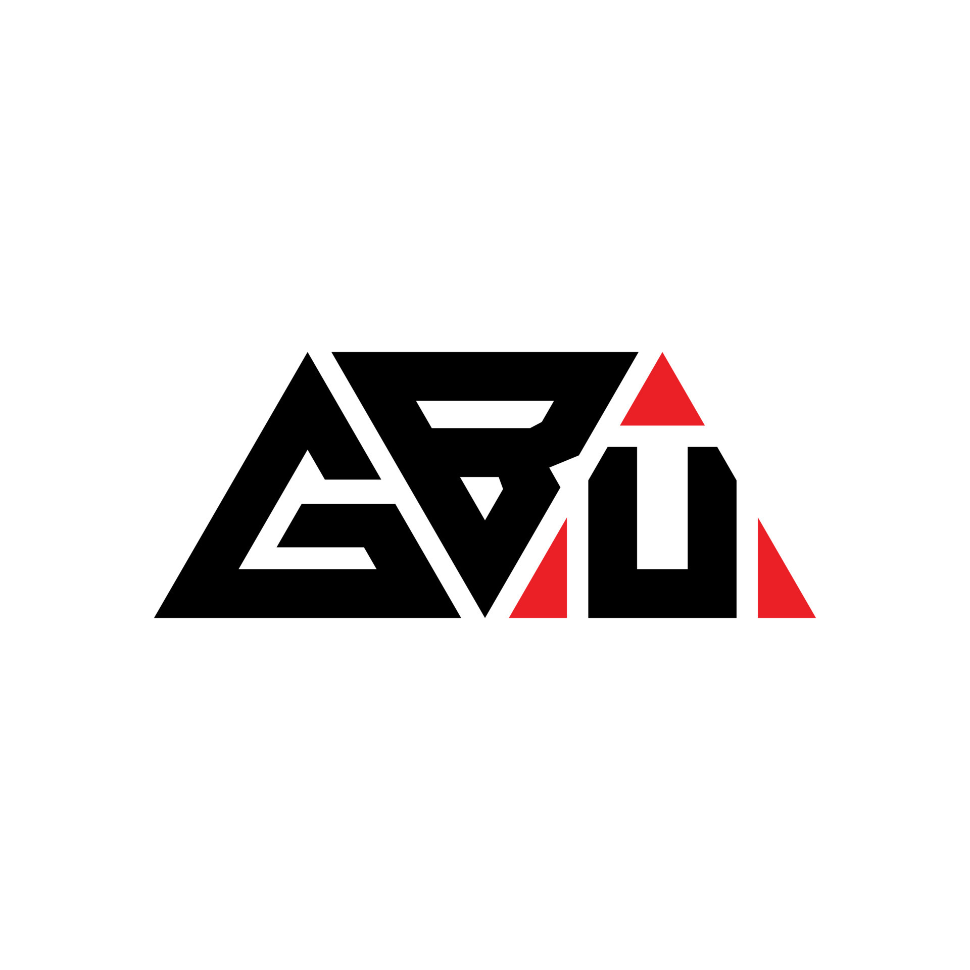 Gbu Triangle Letter Logo Design With Triangle Shape Gbu Triangle Logo