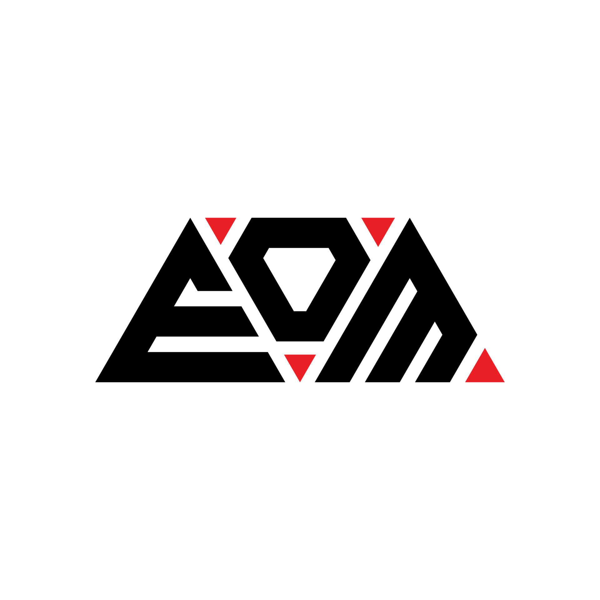 diseño de logotipo de letra triangular eom con forma de triángulo. monograma de diseño de ...