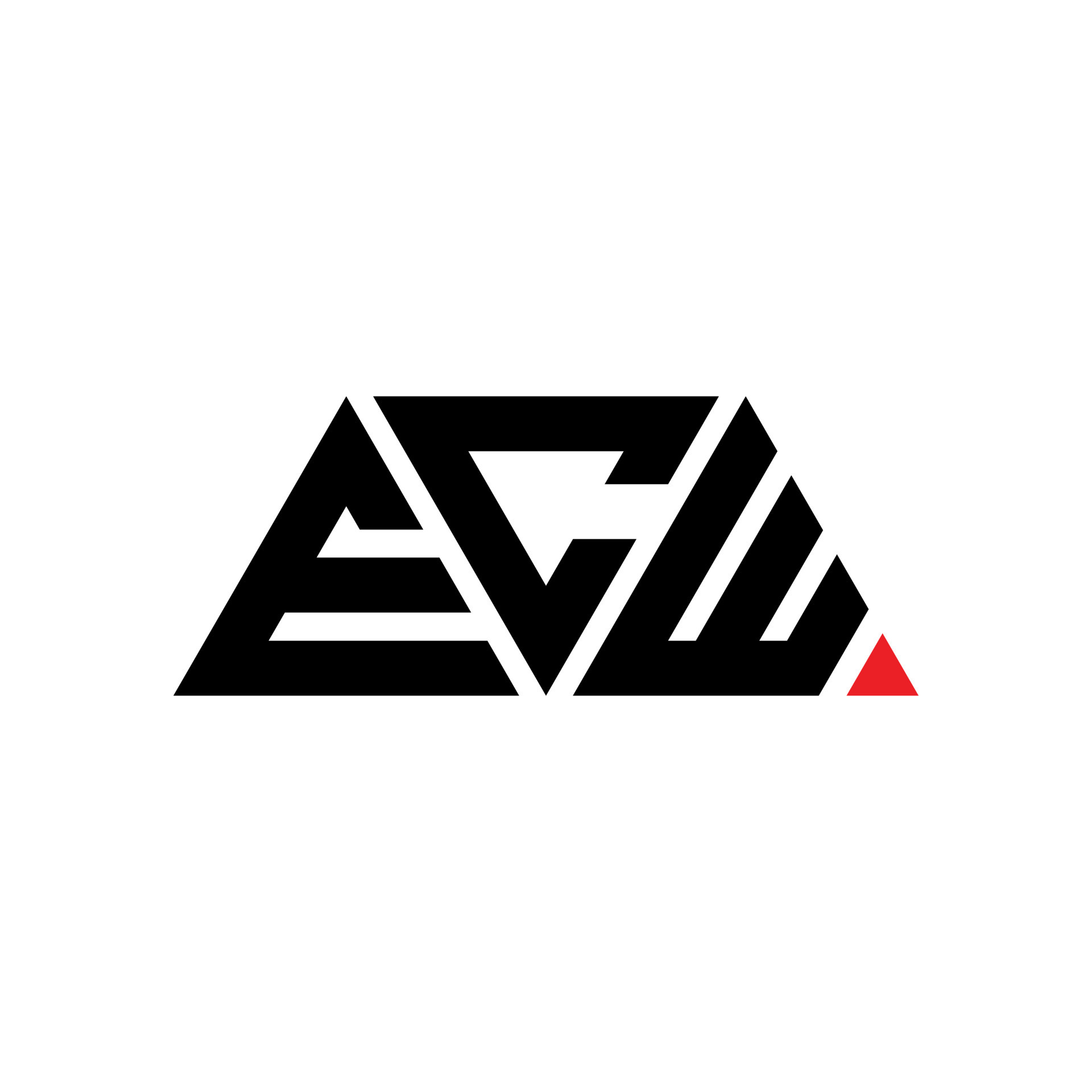 diseño de logotipo de letra de triángulo ecw con forma de triángulo ...