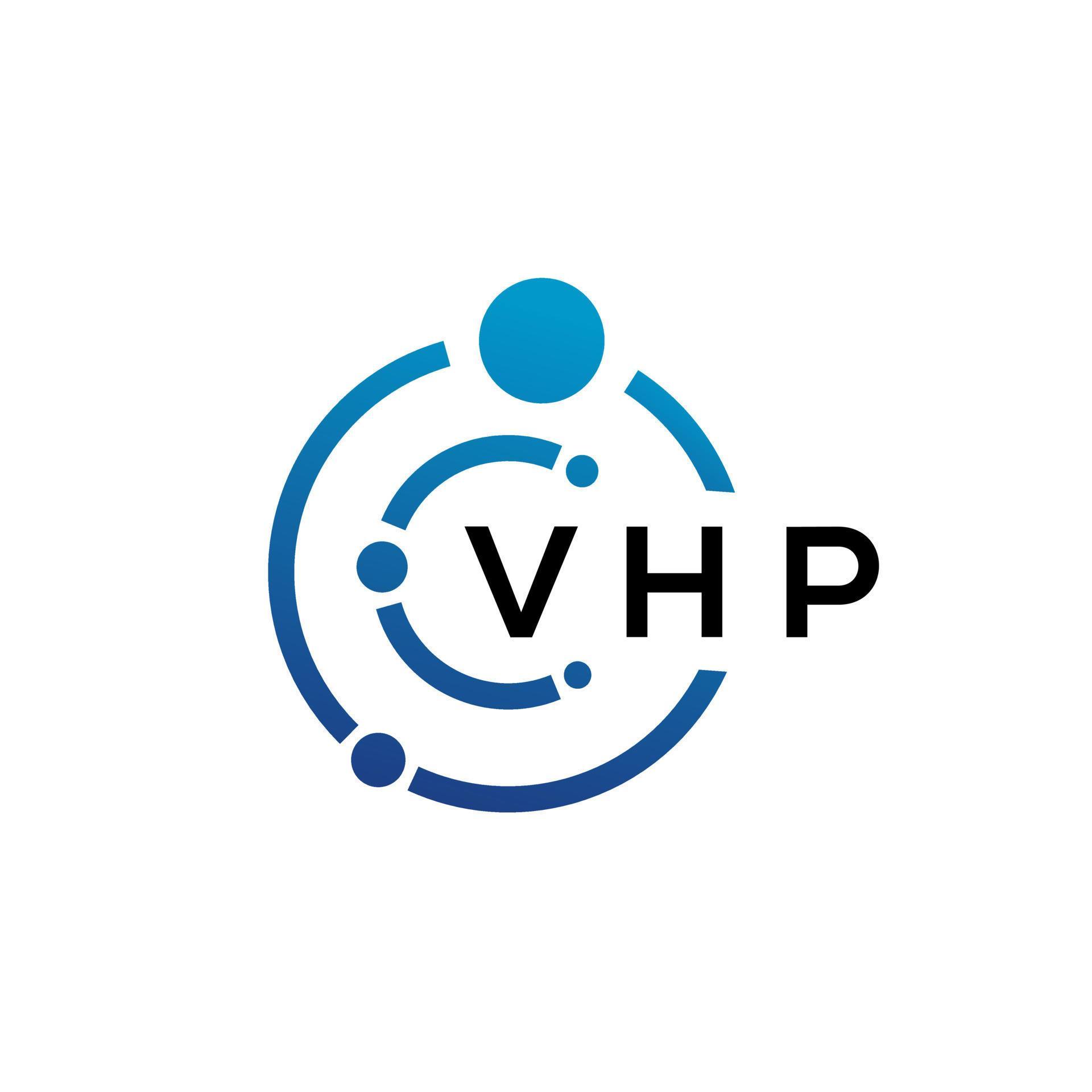 VHP letter technology logo design on white background. VHP creative initials letter IT logo ...