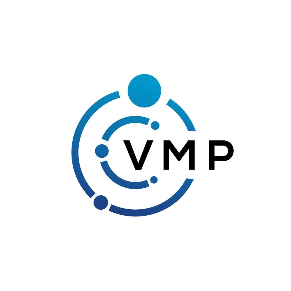 diseño de logotipo de tecnología de letra vmp sobre fondo blanco. vmp creative initials letter ...