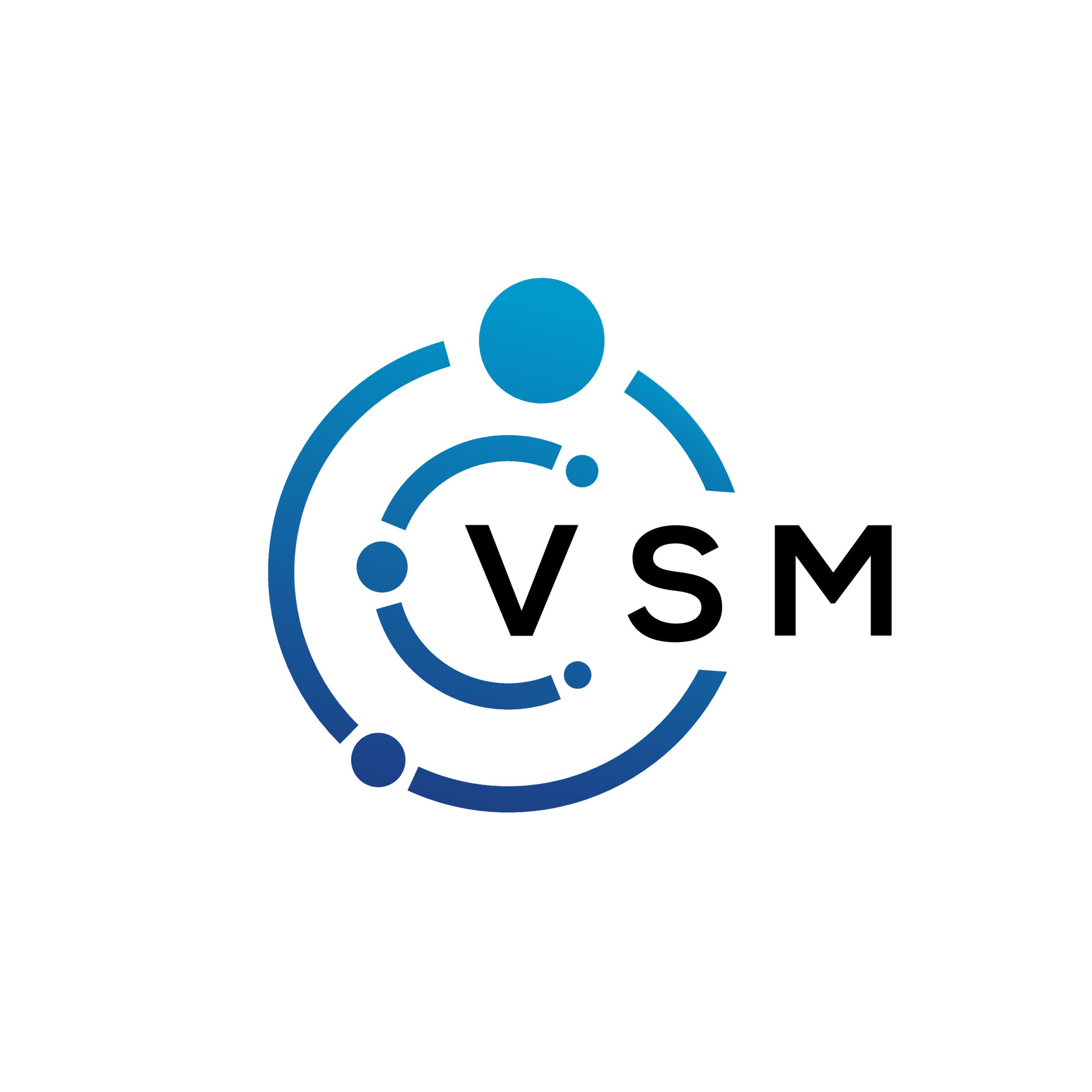 diseño de logotipo de tecnología de letras vsm sobre fondo blanco. vsm creative initials letter ...