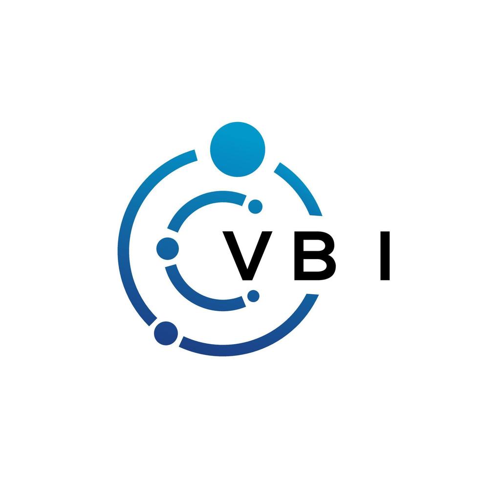 Diseño de logotipo de tecnología de letras vbi sobre fondo blanco. vbi creative initials letter ...