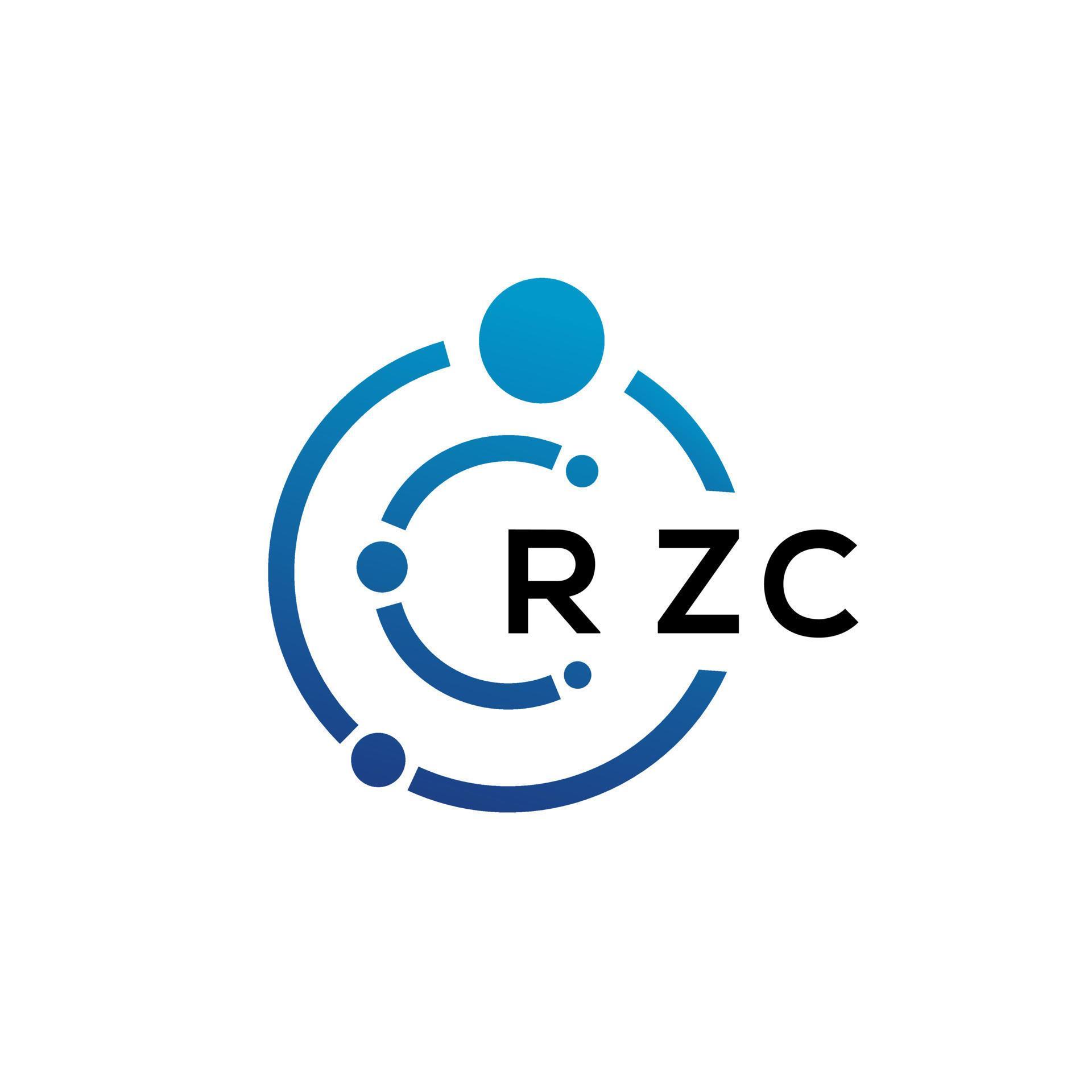 RZC letter technology logo design on white background. RZC creative initials letter IT logo ...