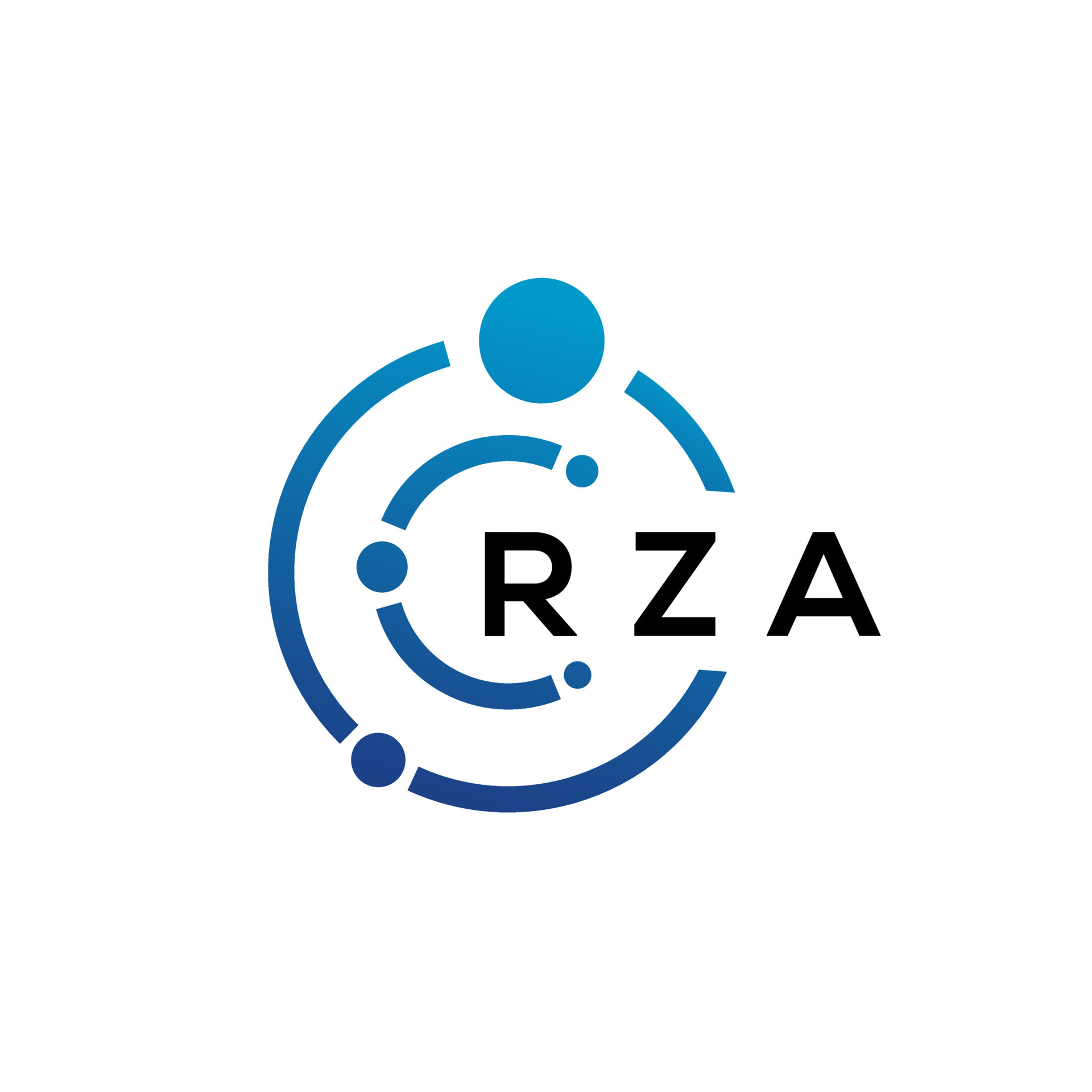 diseño de logotipo de tecnología de letras rza sobre fondo blanco. rza iniciales creativas letra ...