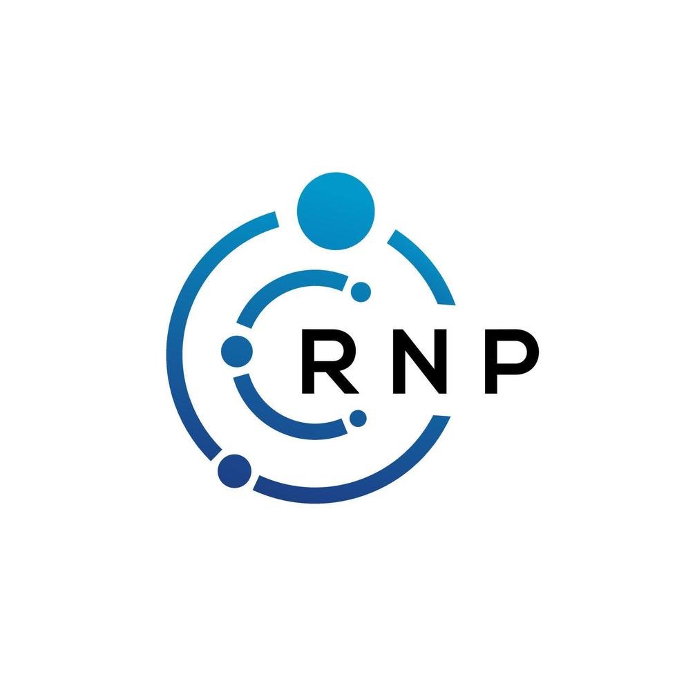 Diseño de logotipo de tecnología de letras rnp sobre fondo blanco. rnp letras iniciales ...