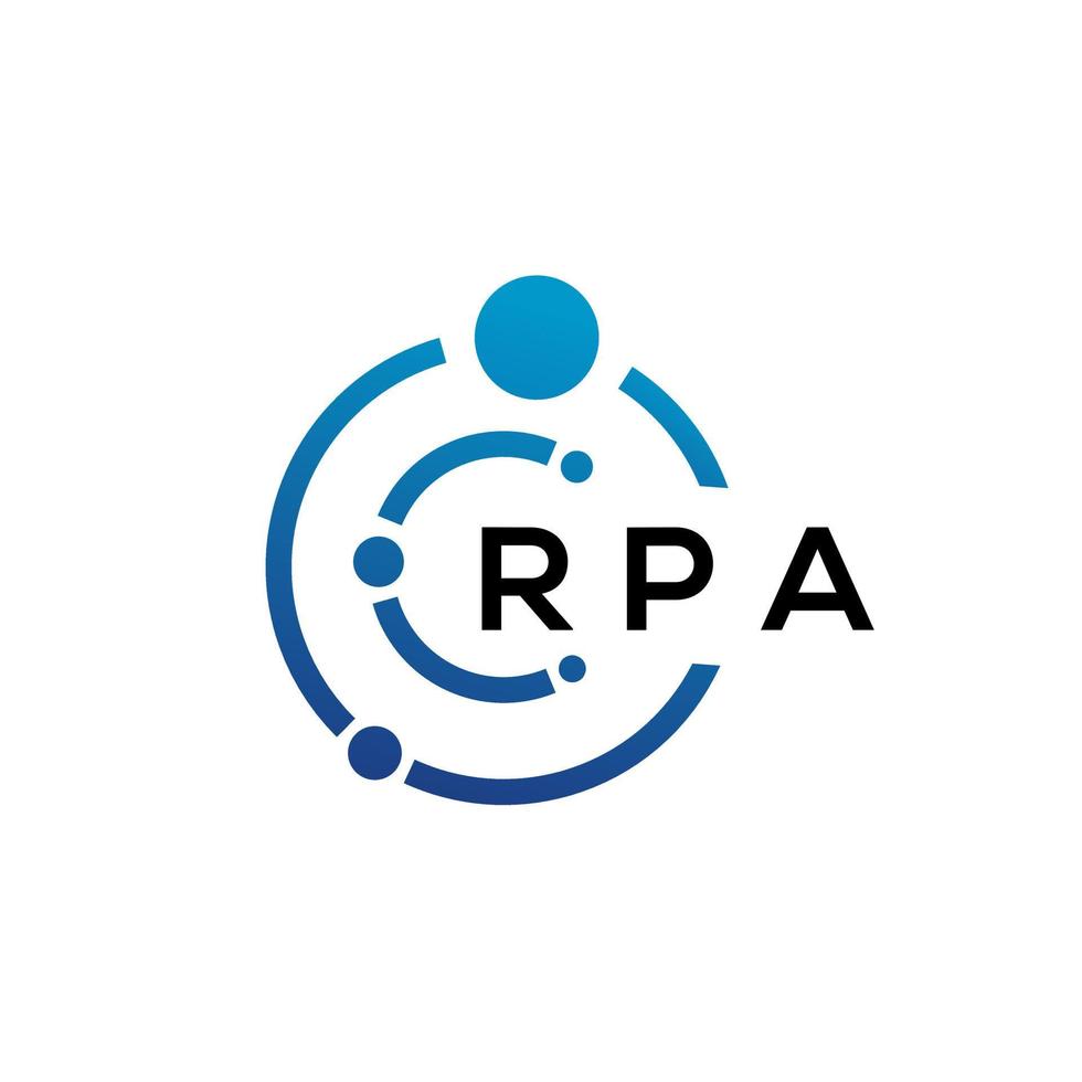 RPA letter technology logo design on white background. RPA creative initials letter IT logo ...