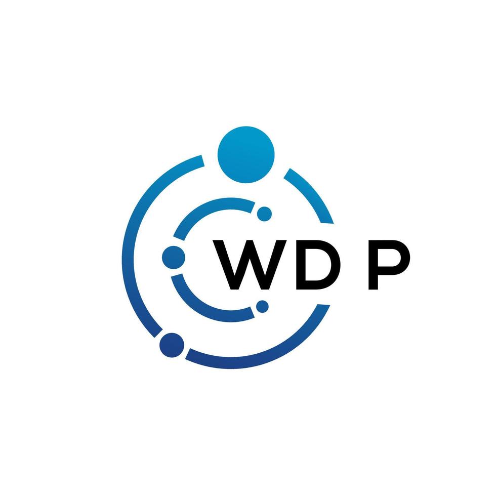 diseño de logotipo de tecnología de letra wdp sobre fondo blanco. wdp creative initials letter ...