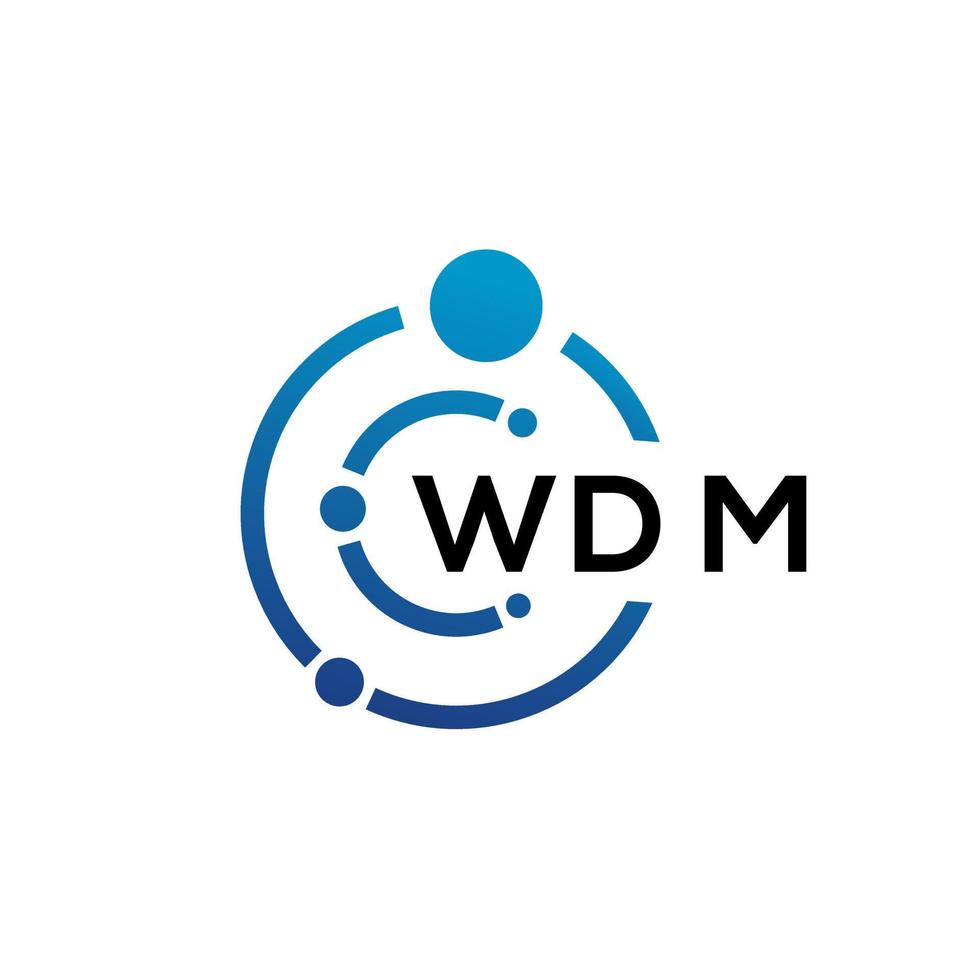 WDM letter technology logo design on white background. WDM creative initials letter IT logo ...