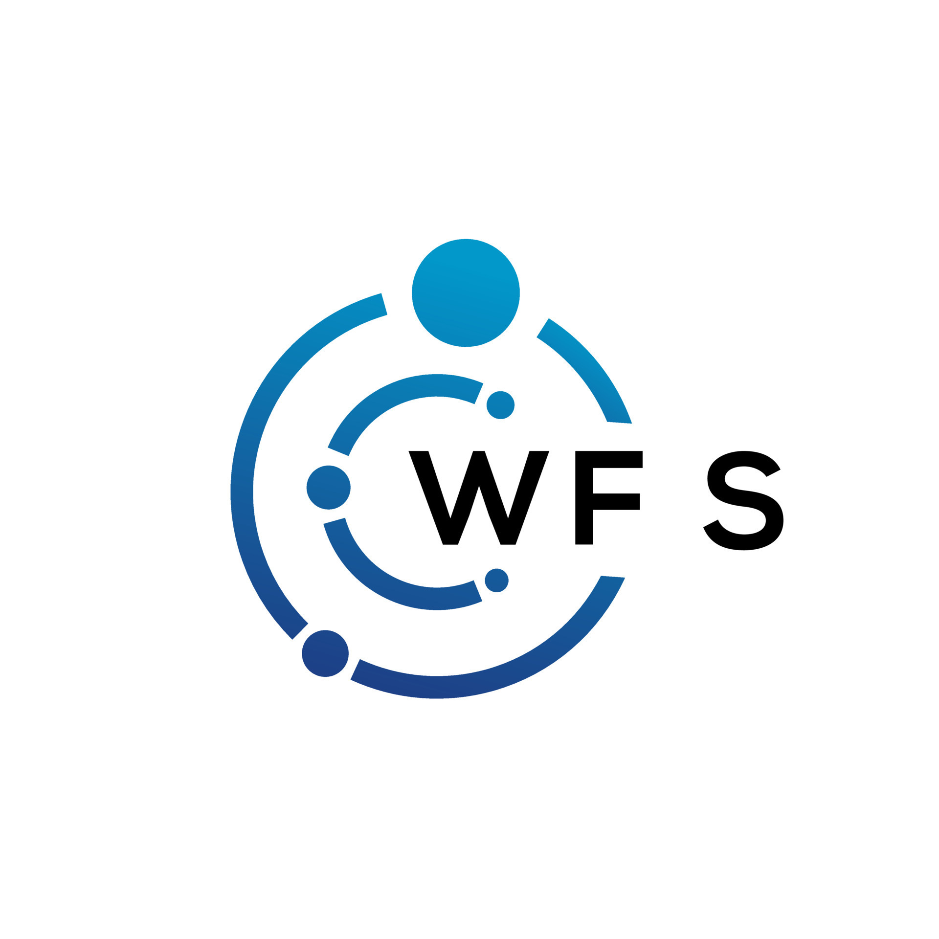 WFS letter technology logo design on white background. WFS creative initials letter IT logo ...
