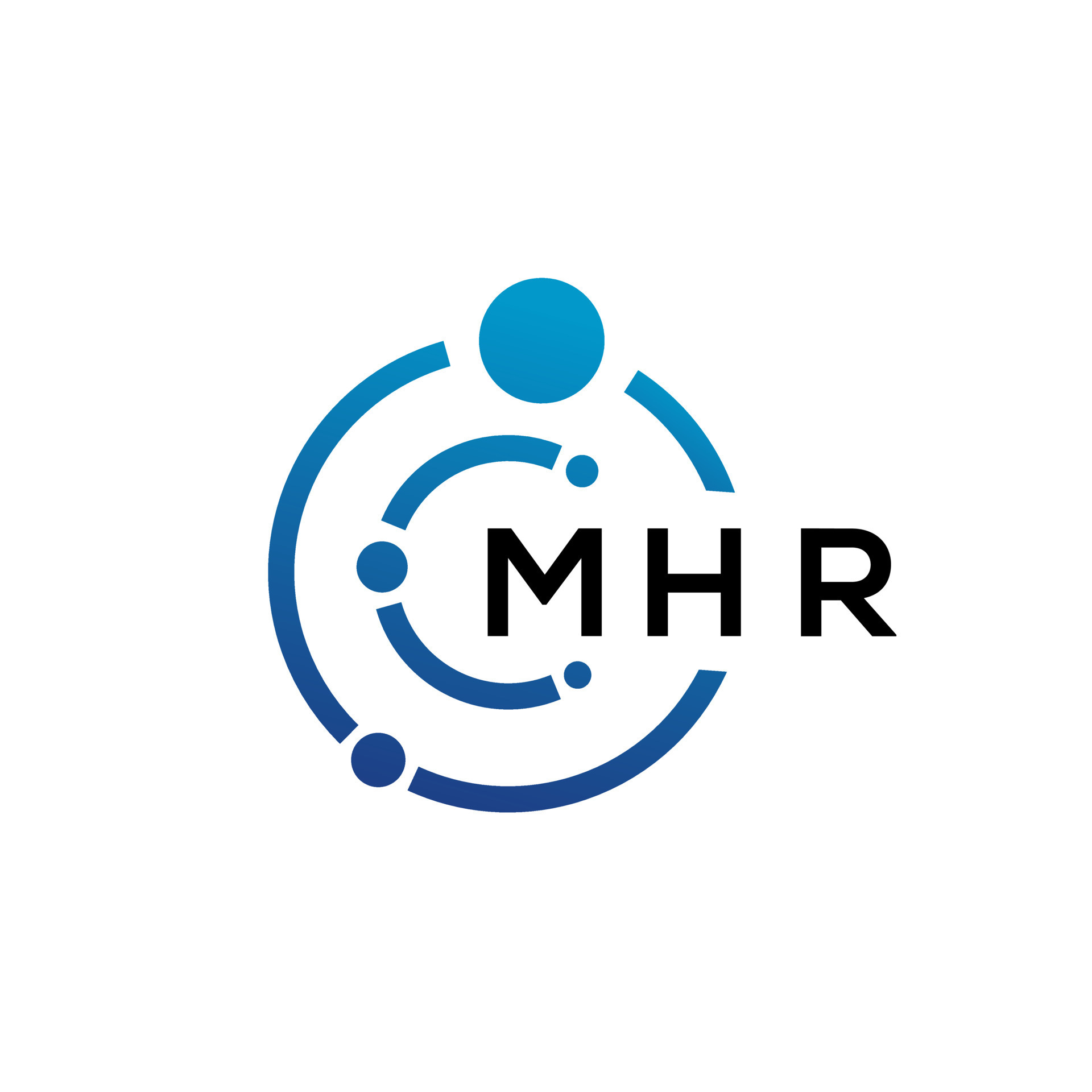 diseño de logotipo de tecnología de letra mhr sobre fondo blanco. mhr creative initials letter ...