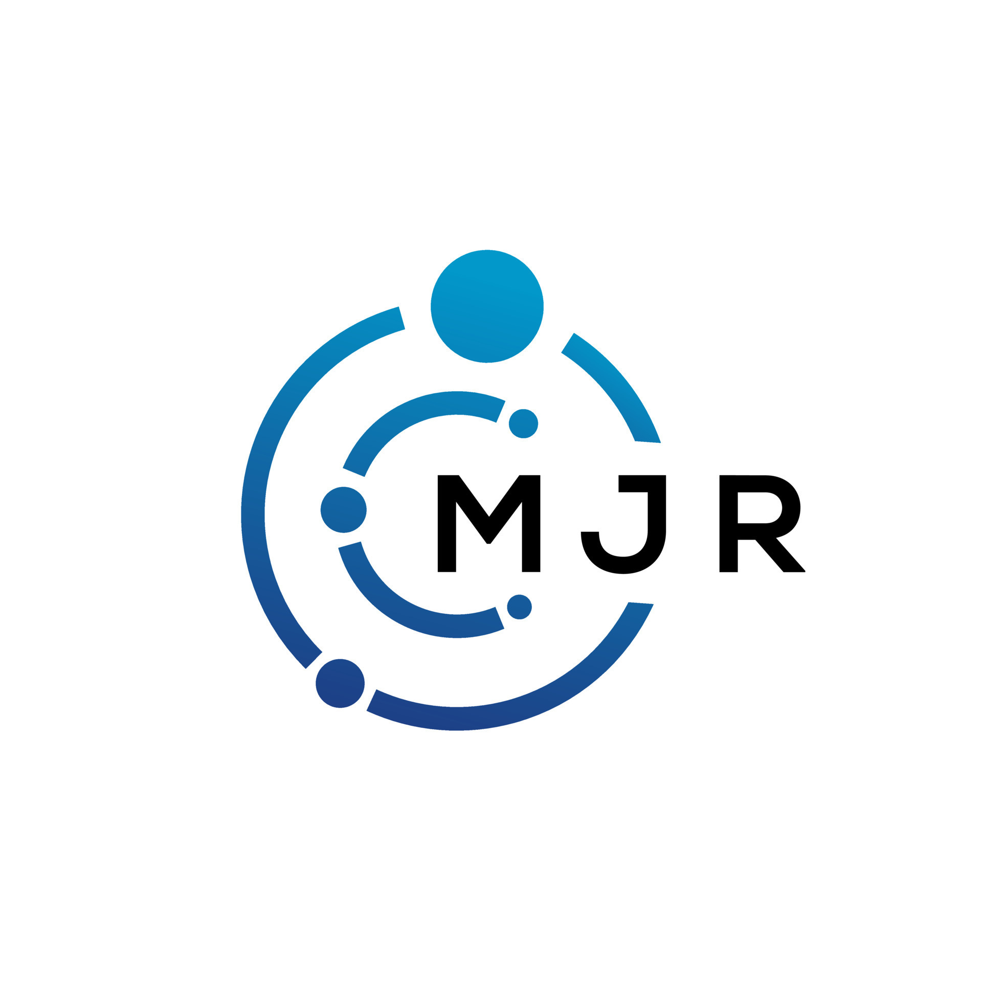 MJR letter technology logo design on white background. MJR creative initials letter IT logo ...