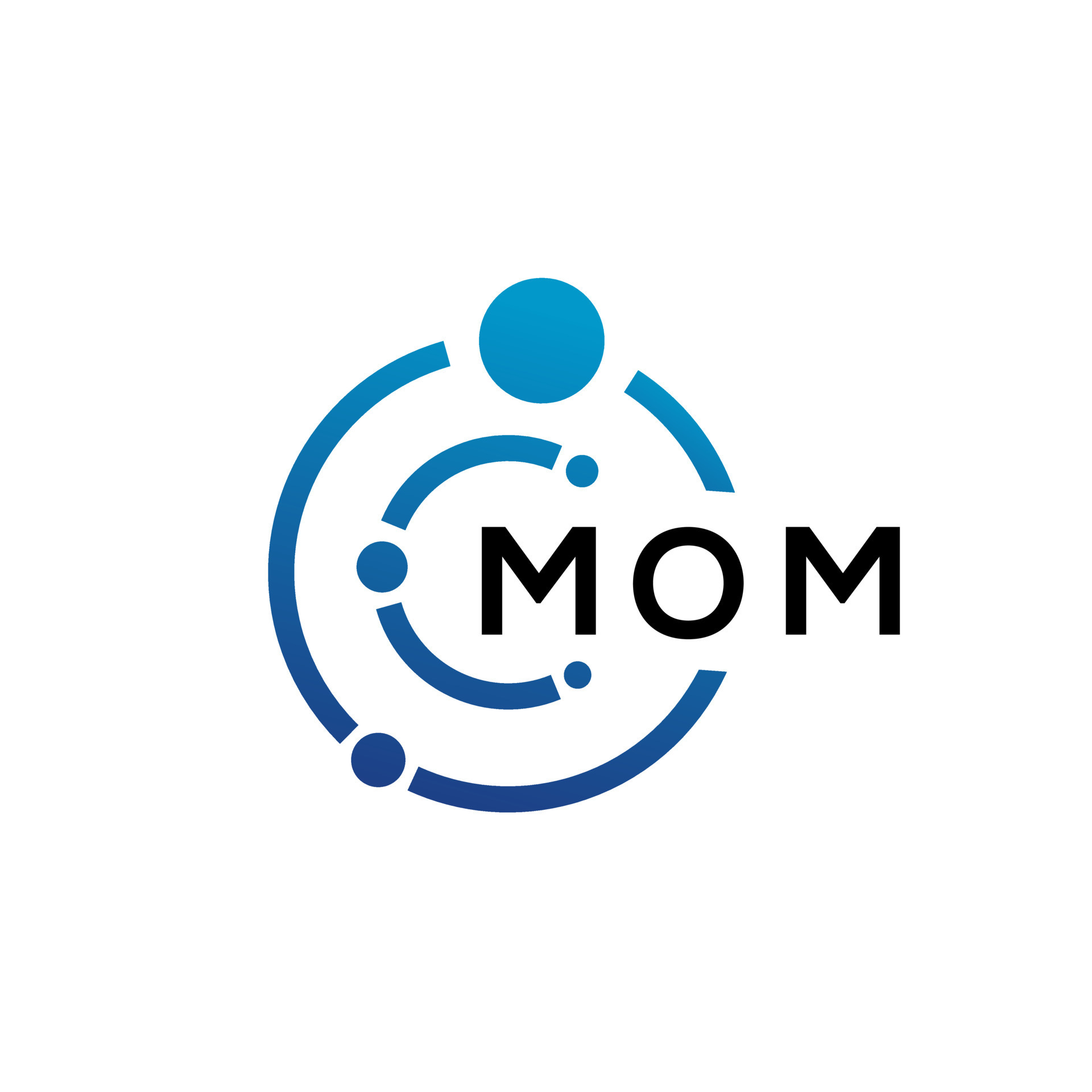 MOM letter technology logo design on white background. MOM creative ...