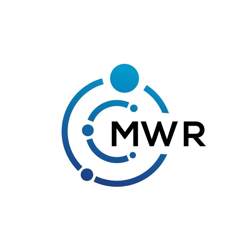 Diseño de logotipo de tecnología de letra mwr sobre fondo blanco. mwr creative initials letter ...