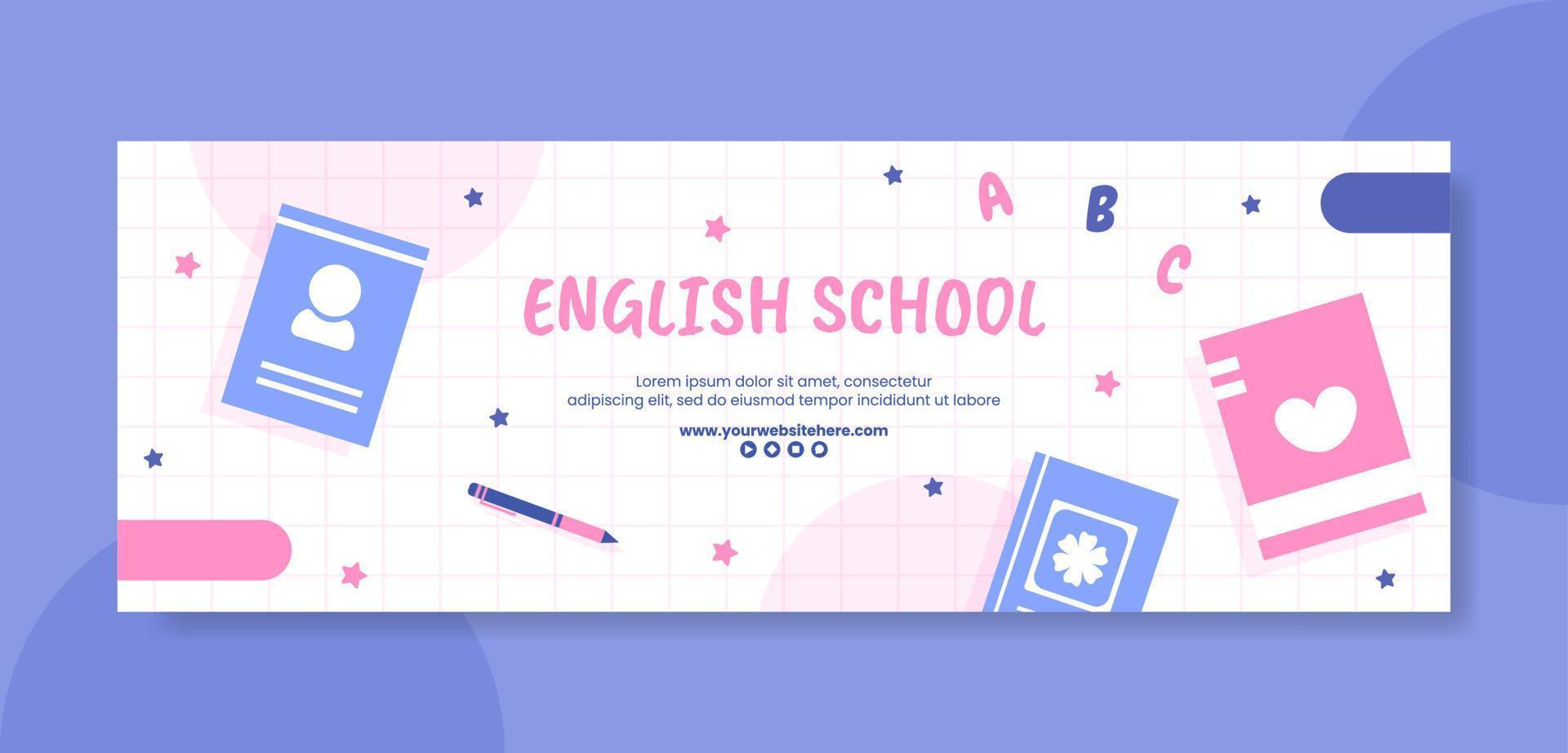 English Class Twitch Banner Template Hand Drawn Cartoon Flat Illustration 10167784 Vector Art at ...