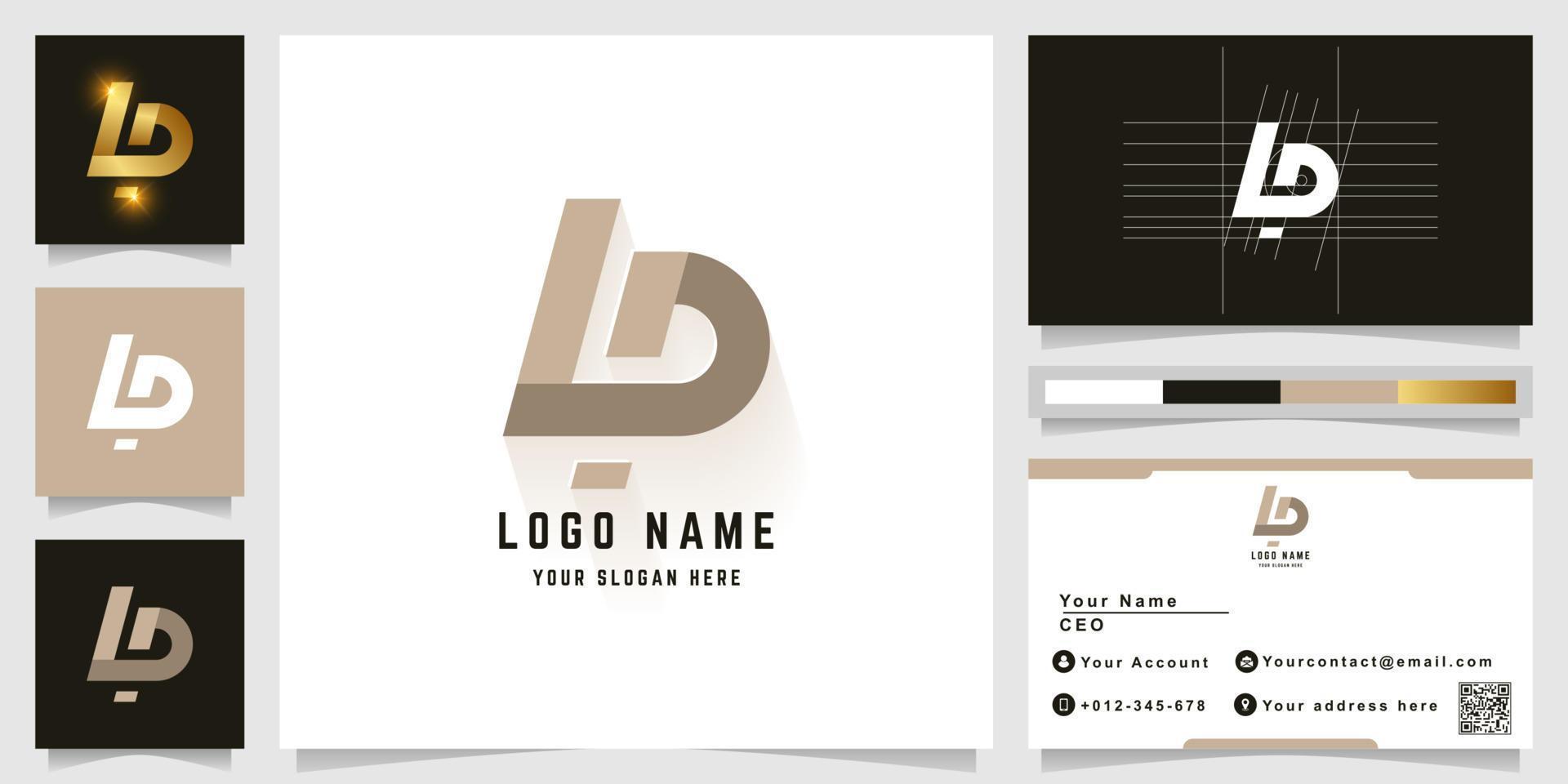 Letter Lp Or Ld Monogram Logo With Business Card Design 10170211 Vector Art At Vecteezy