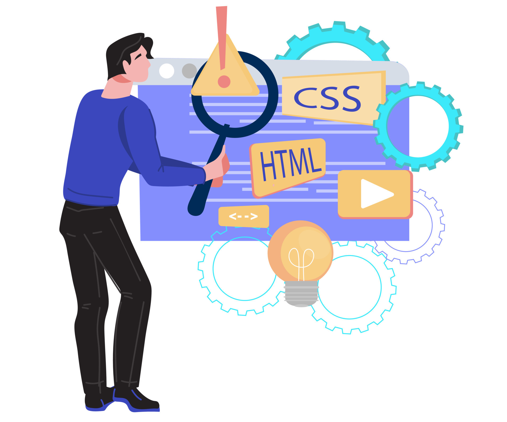 Website or app software development, programming, flat cartoon vector ...