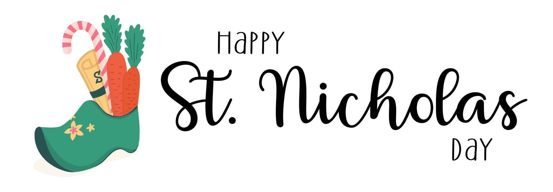 Happy Saint Nicholas Day lettering- Sinterklaas - Dutch Santa holiday ... Happy Saint Nicholas Day lettering- Sinterklaas - Dutch Santa holiday ...
