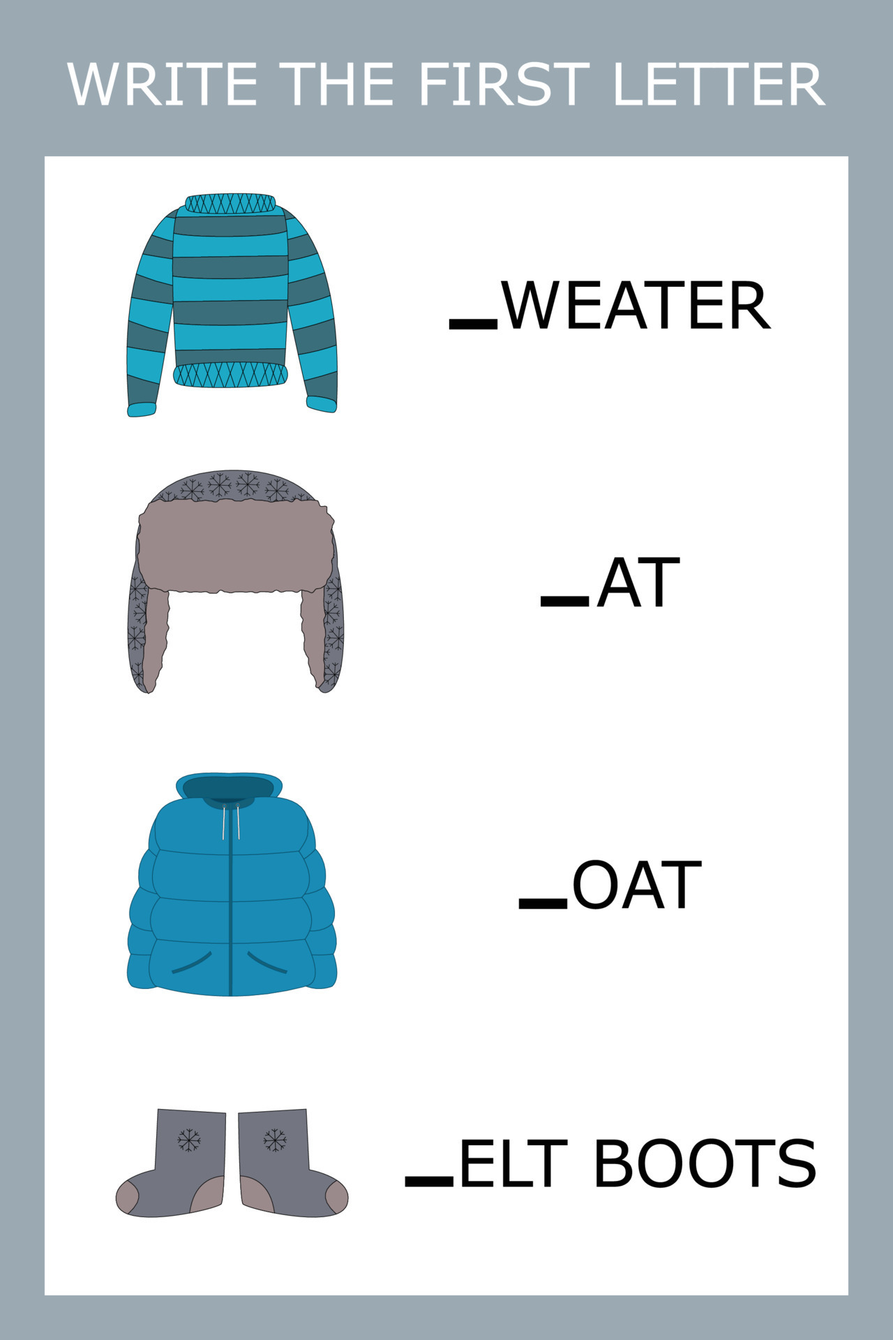 Write the first letter, a game for kids to learn the alphabet ...