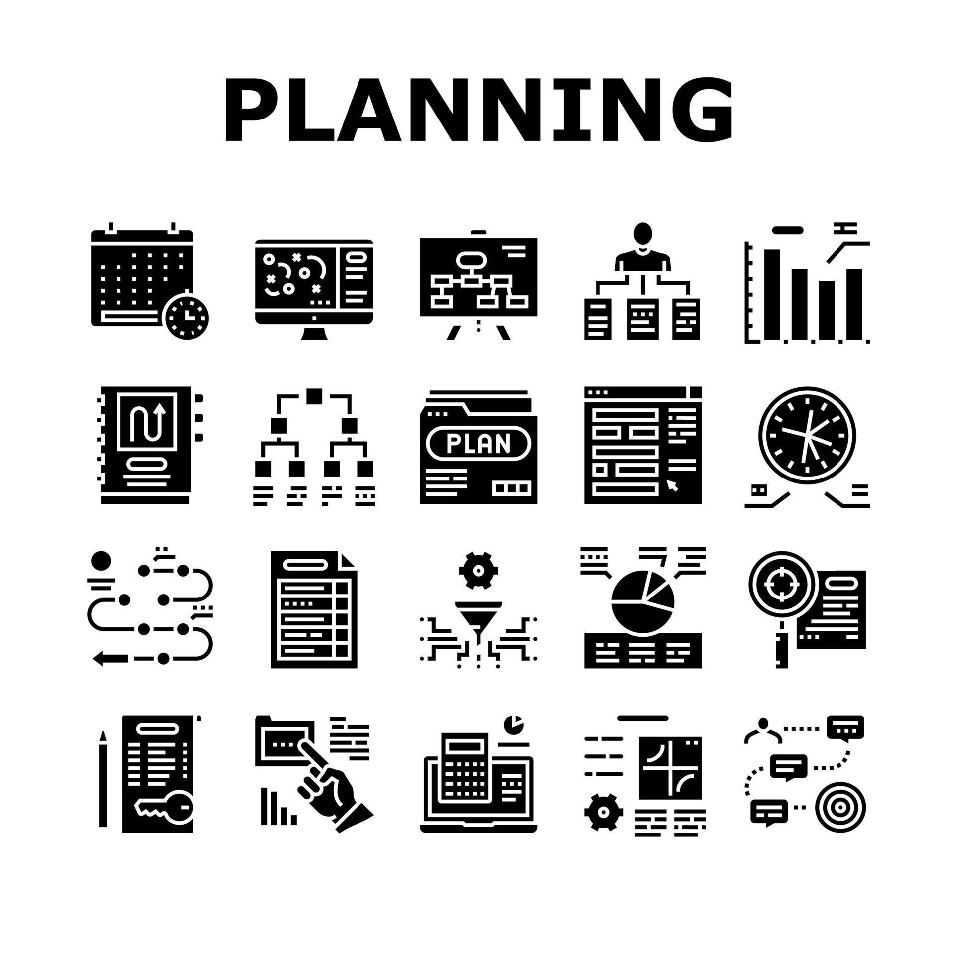 Planning Work Process Collection Icons Set Vector 10174038 Vector Art ... Planning Work Process Collection Icons Set Vector 10174038 Vector Art ...
