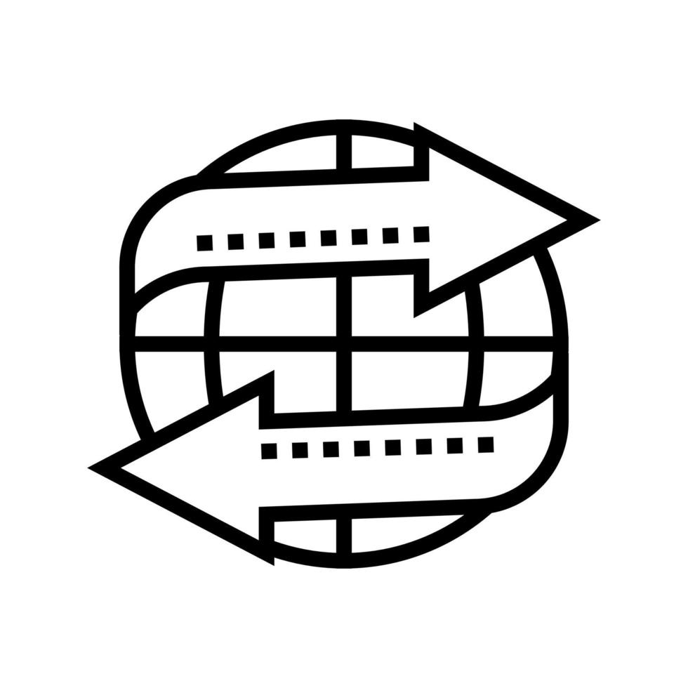 import and export worldwide service line icon vector illustration ... import and export worldwide service line icon vector illustration ...