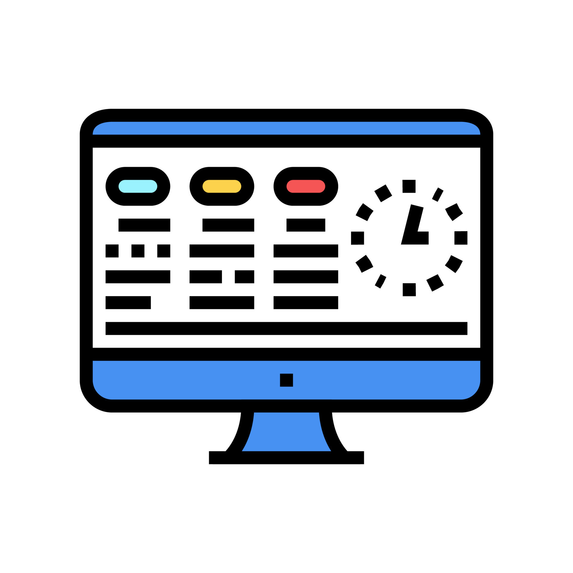 tasks on computer screen color icon vector illustration 10174772 Vector ...