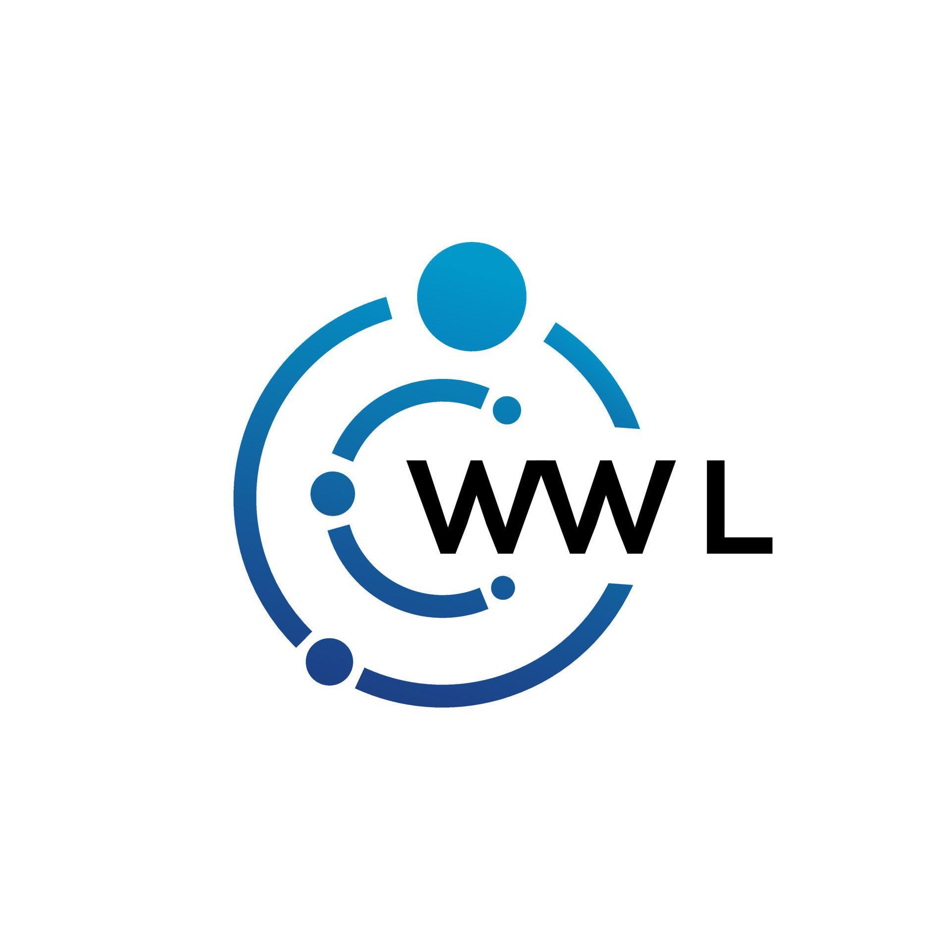 diseño de logotipo de tecnología de letra wwl sobre fondo blanco. Las iniciales creativas de wwl ...