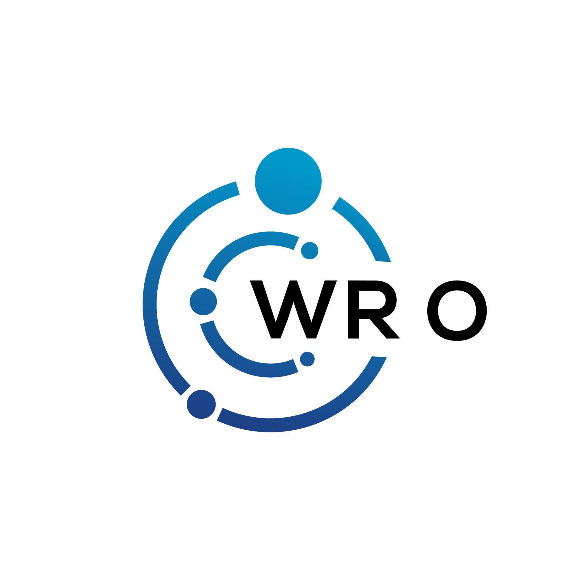 WRO letter technology logo design on white background. WRO creative initials letter IT logo ...